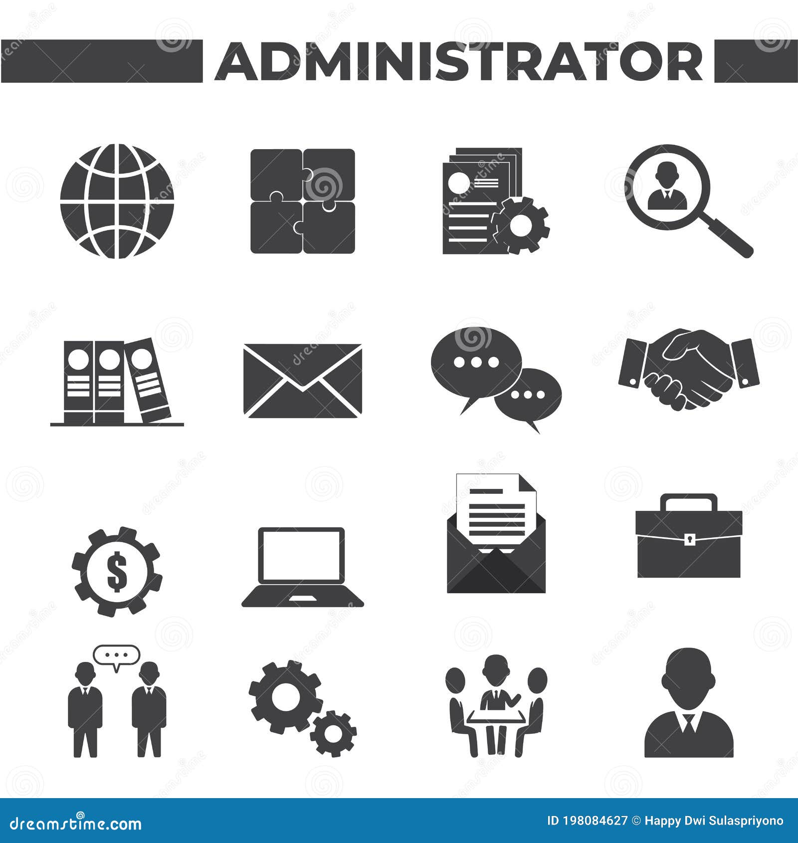 It Administrator Icons Set Cartoon Vector. Sysadmin Adjusting Network ...