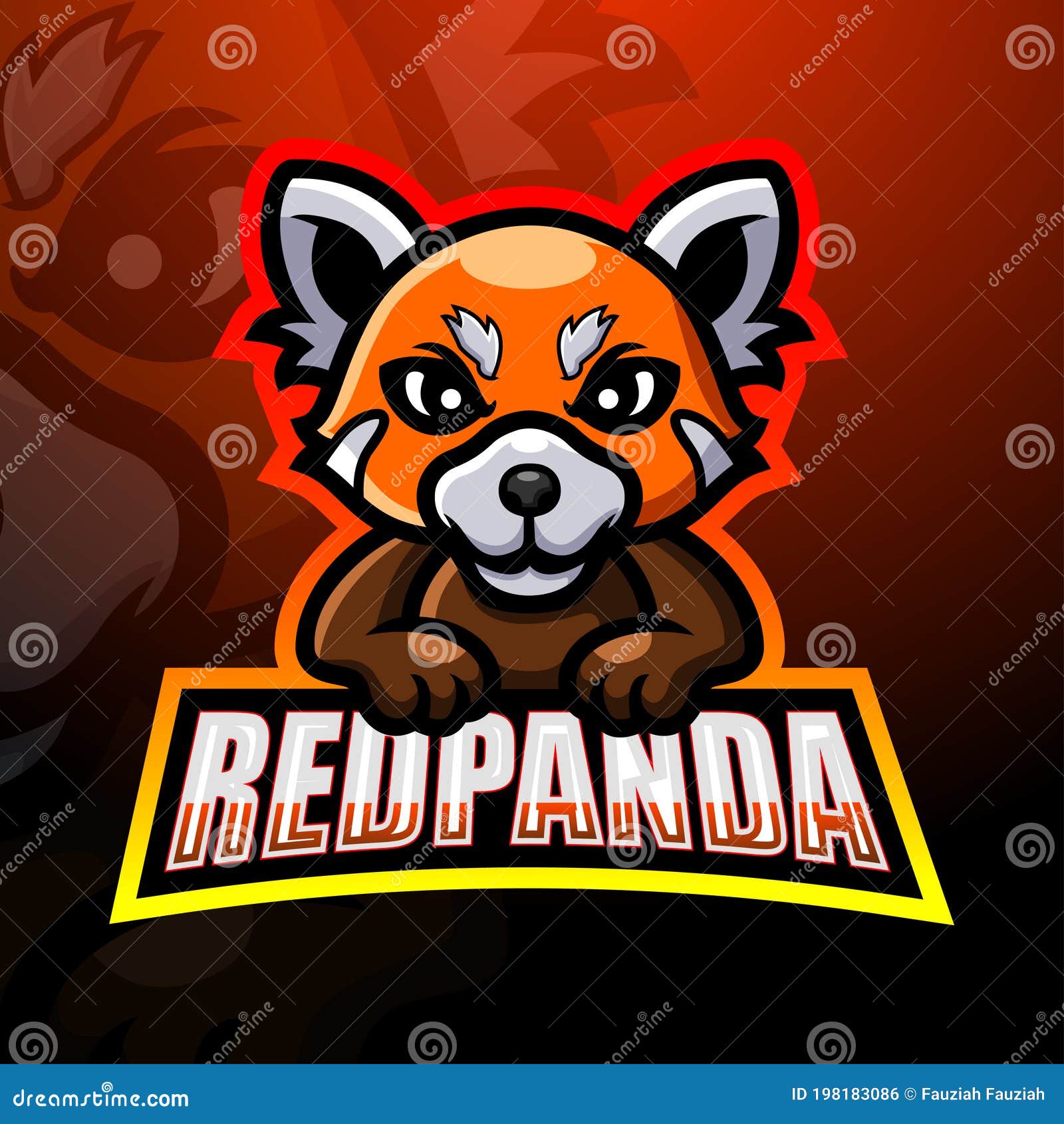 Red Panda Mascot Esport Logo Design Stock Vector - Illustration of ...