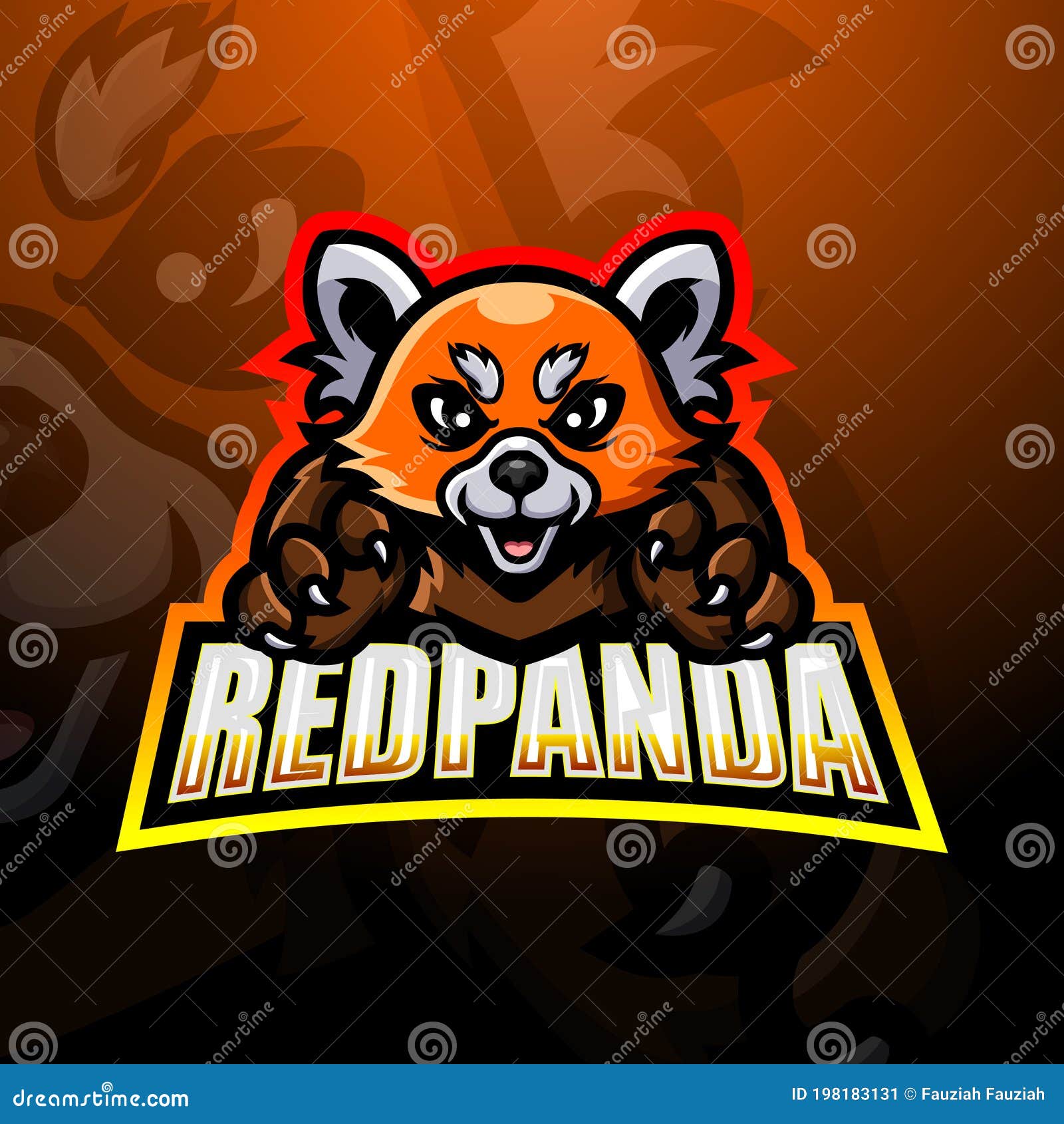 Red Panda Mascot Esport Logo Design Stock Vector - Illustration of ...
