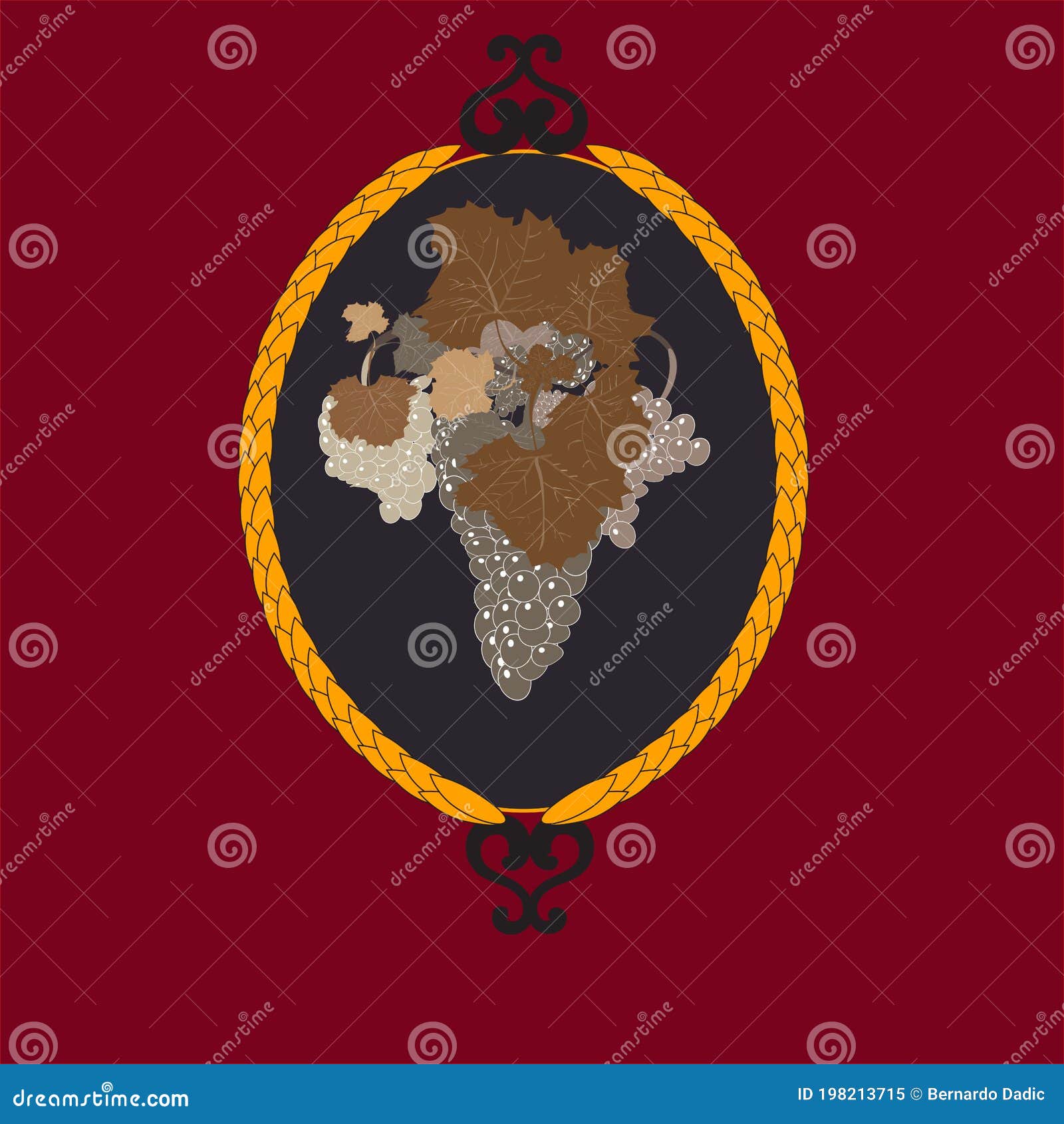 Abstract Design Elements. Wine Logo. Abstract Wreath of Grapes Stock ...