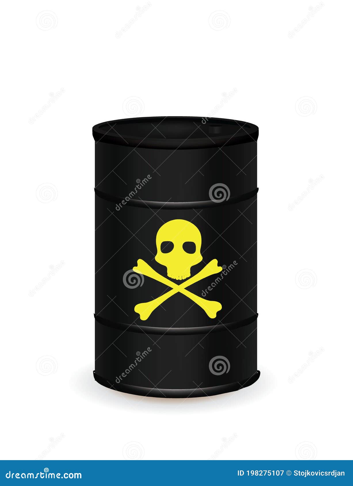 Black waste barrel stock vector. Illustration of barrel - 198275107