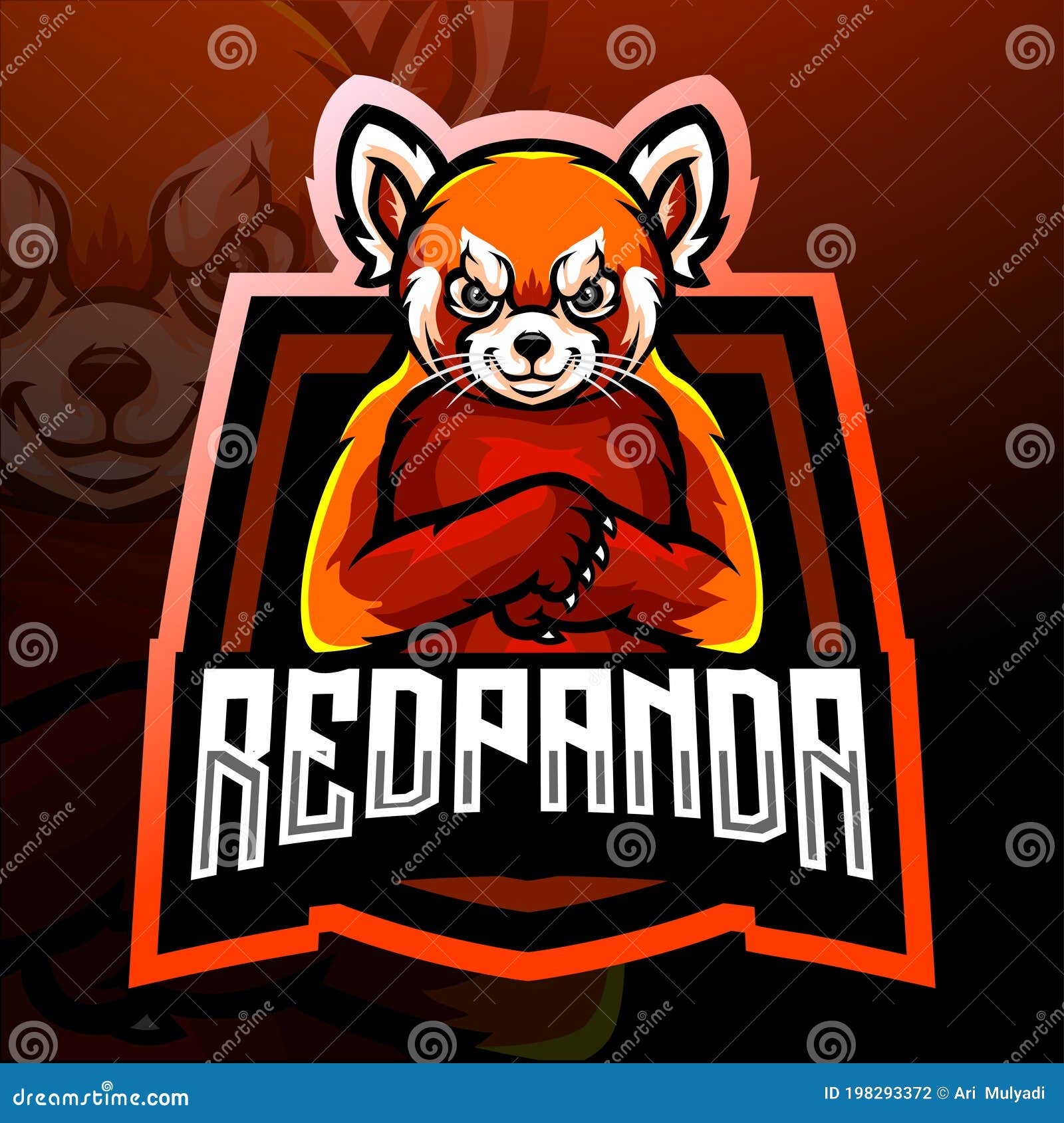 Red Panda Esport Logo Mascot Design Stock Vector - Illustration of asia ...