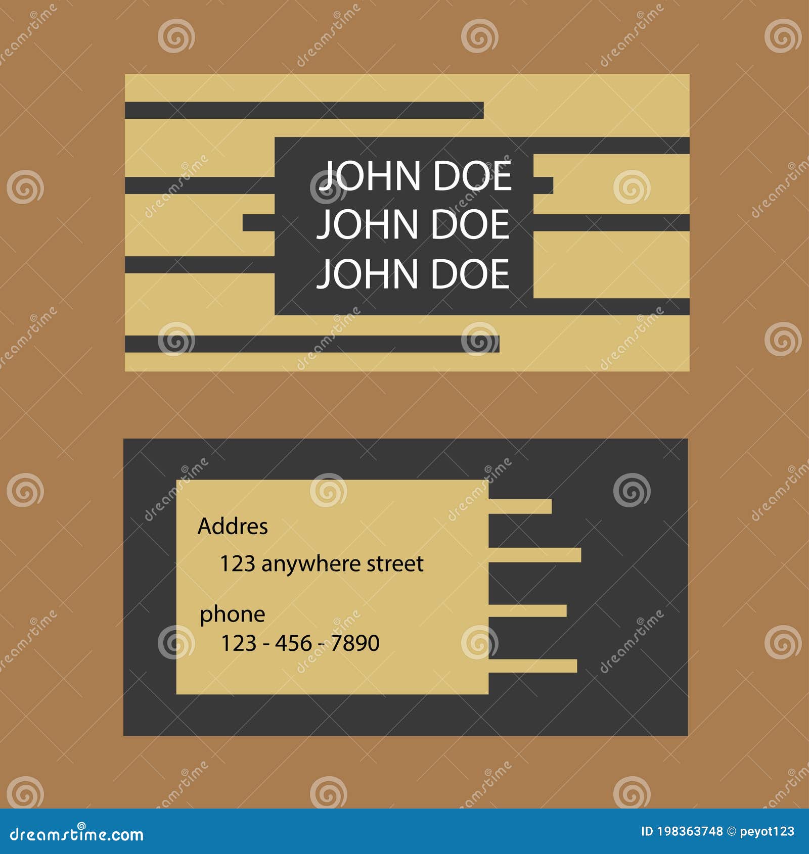 Brown and Black Classic Business Card Stock Vector - Illustration of ...