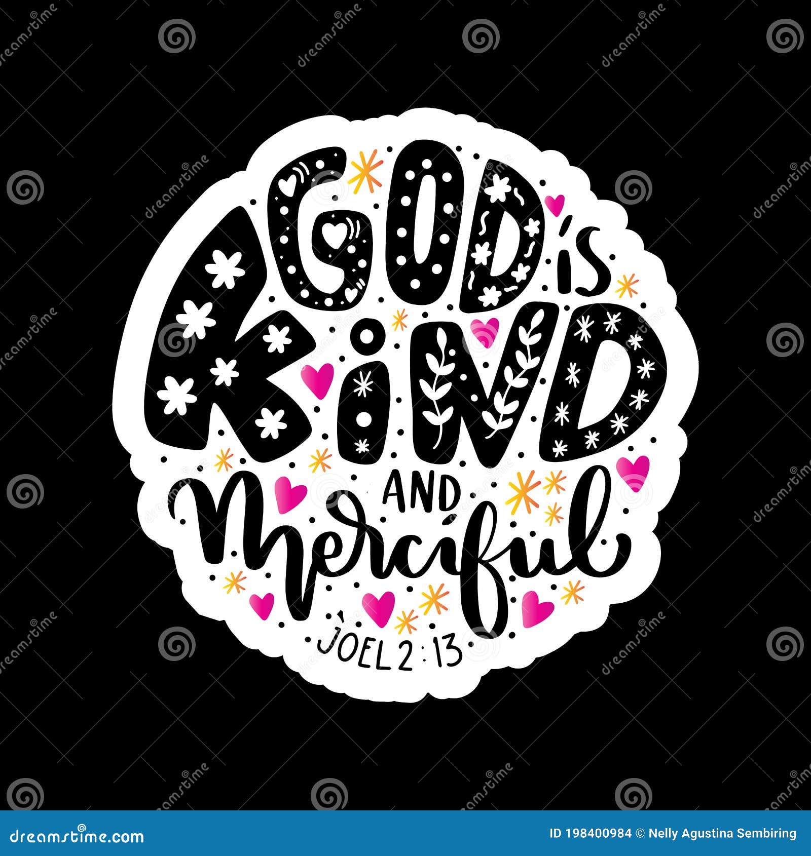 Printable Scripture Lettering On Black Background Vector Illustration ...