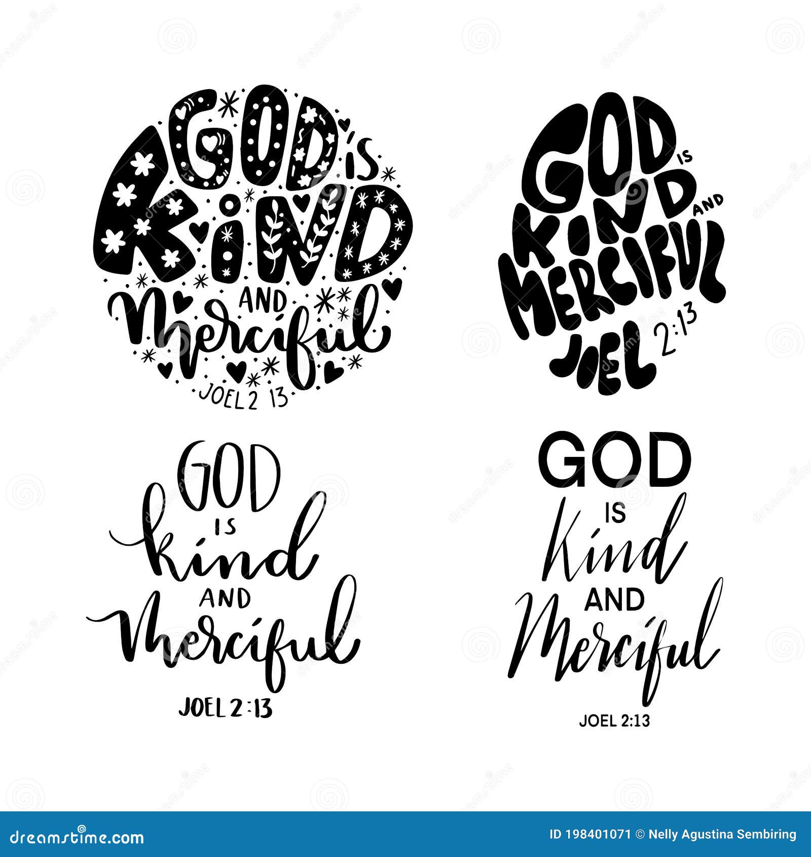 Set of Printable Scripture Lettering on White Background Stock ...