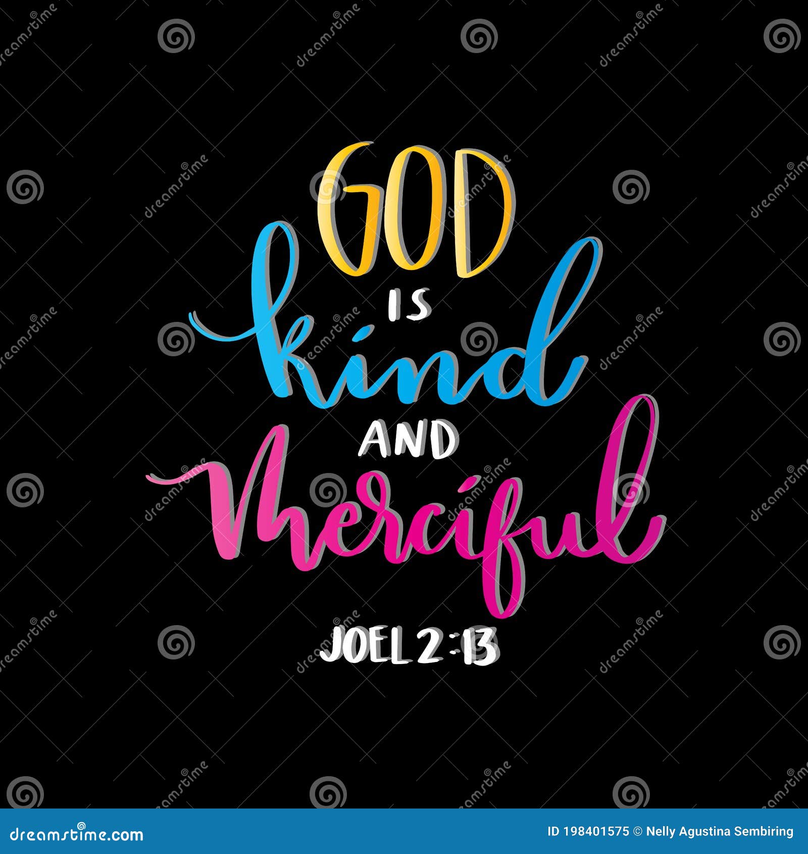 Printable Scripture Lettering on Black Background Stock Vector ...