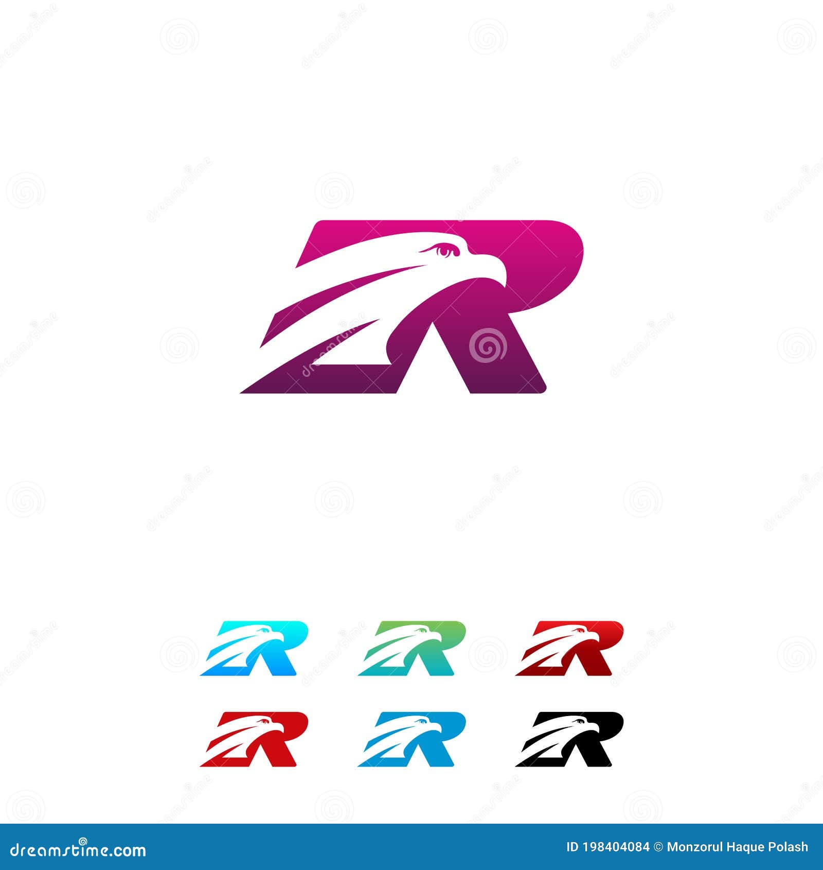 Eagle R Logo Creative Wing Fly Phoenix Stock Vector - Illustration of ...