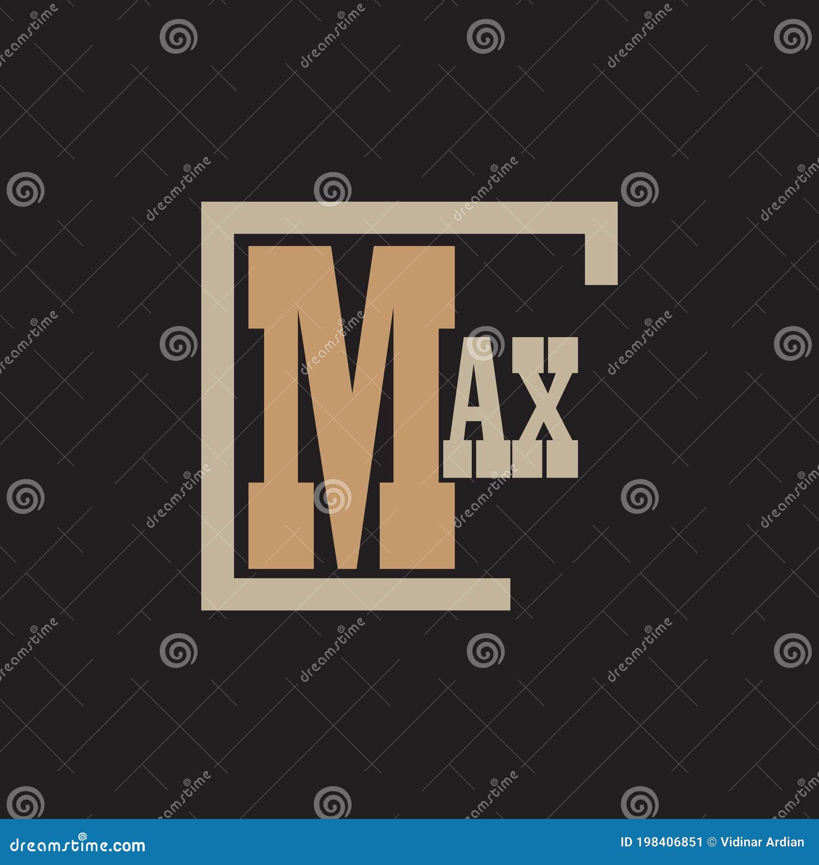 Initial Max Logo Design Vector Ilustration Stock Vector - Illustration ...