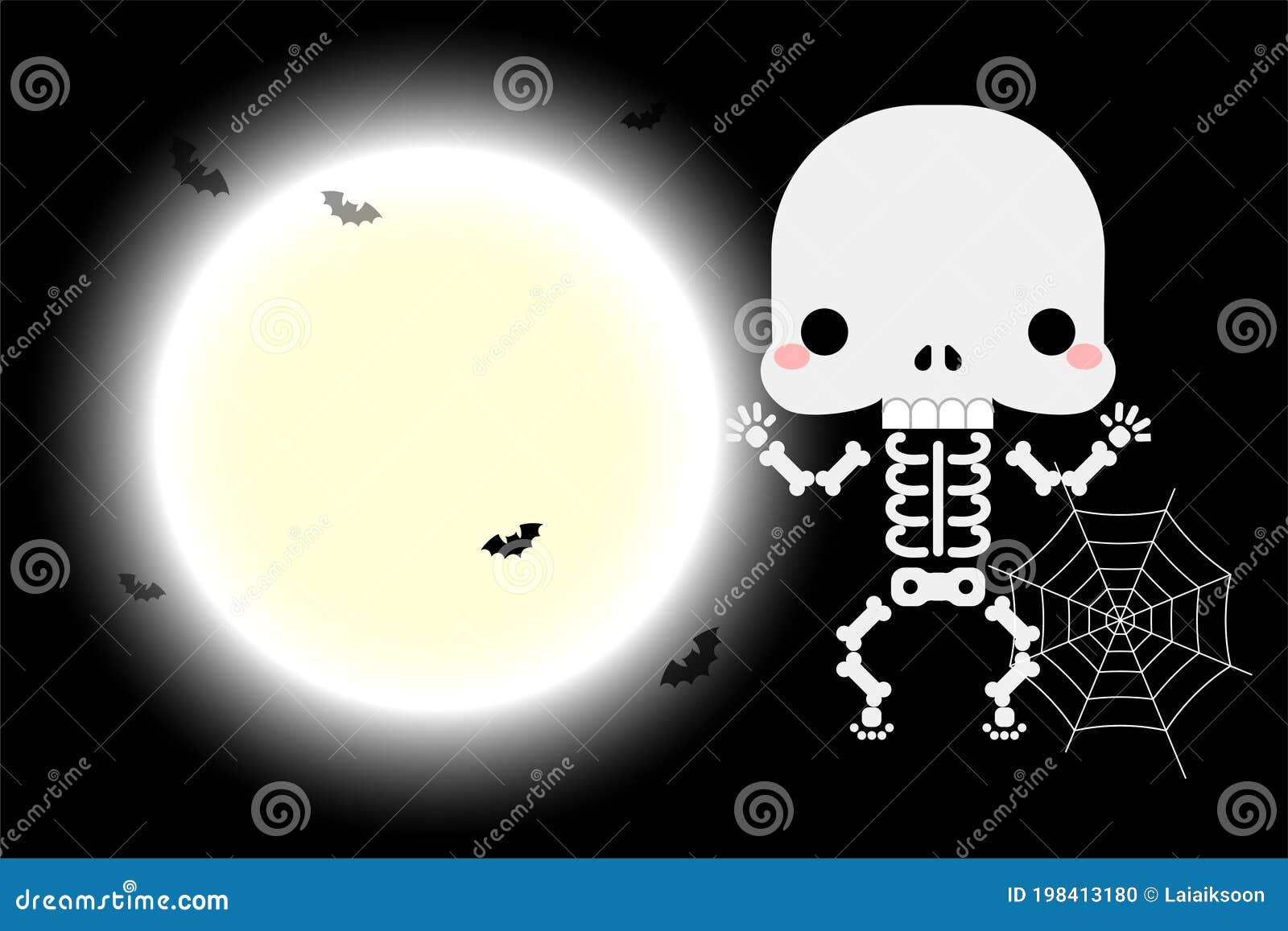 Halloween Cute Little Skeleton Character Stock Vector - Illustration of ...