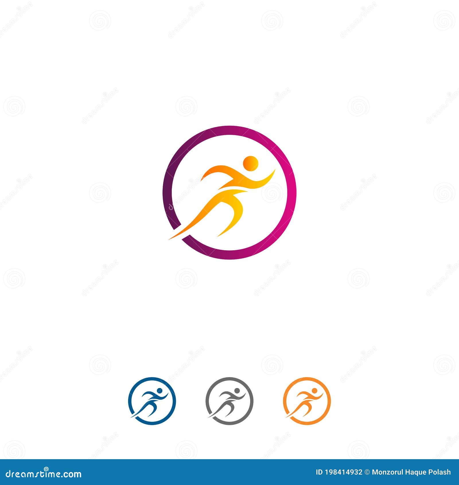 PrinIsolated Abstract Orange Color Running Man Logo. Human Silhouette ...