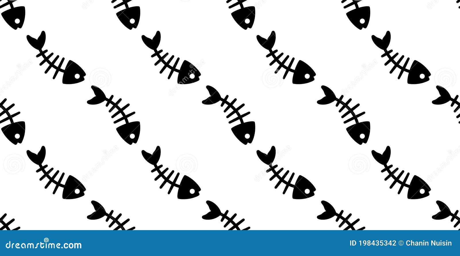 Fish Bone Seamless Pattern Shark Vector Salmon Dolphin Tuna Doodle Icon Cartoon Ocean Sea Repeat ...