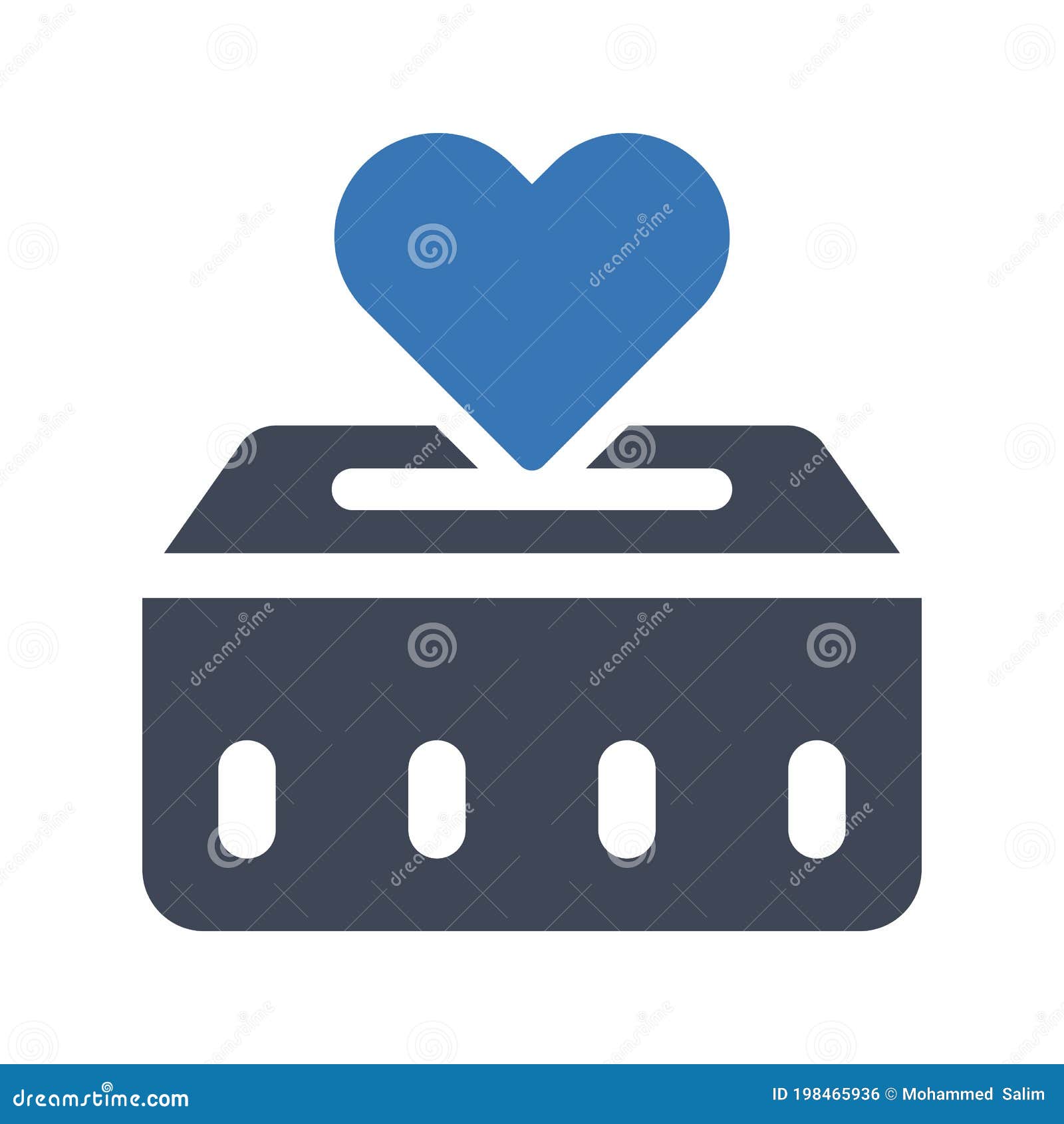 Charity Donation Box Flat Vector Icon Stock Vector - Illustration of ...