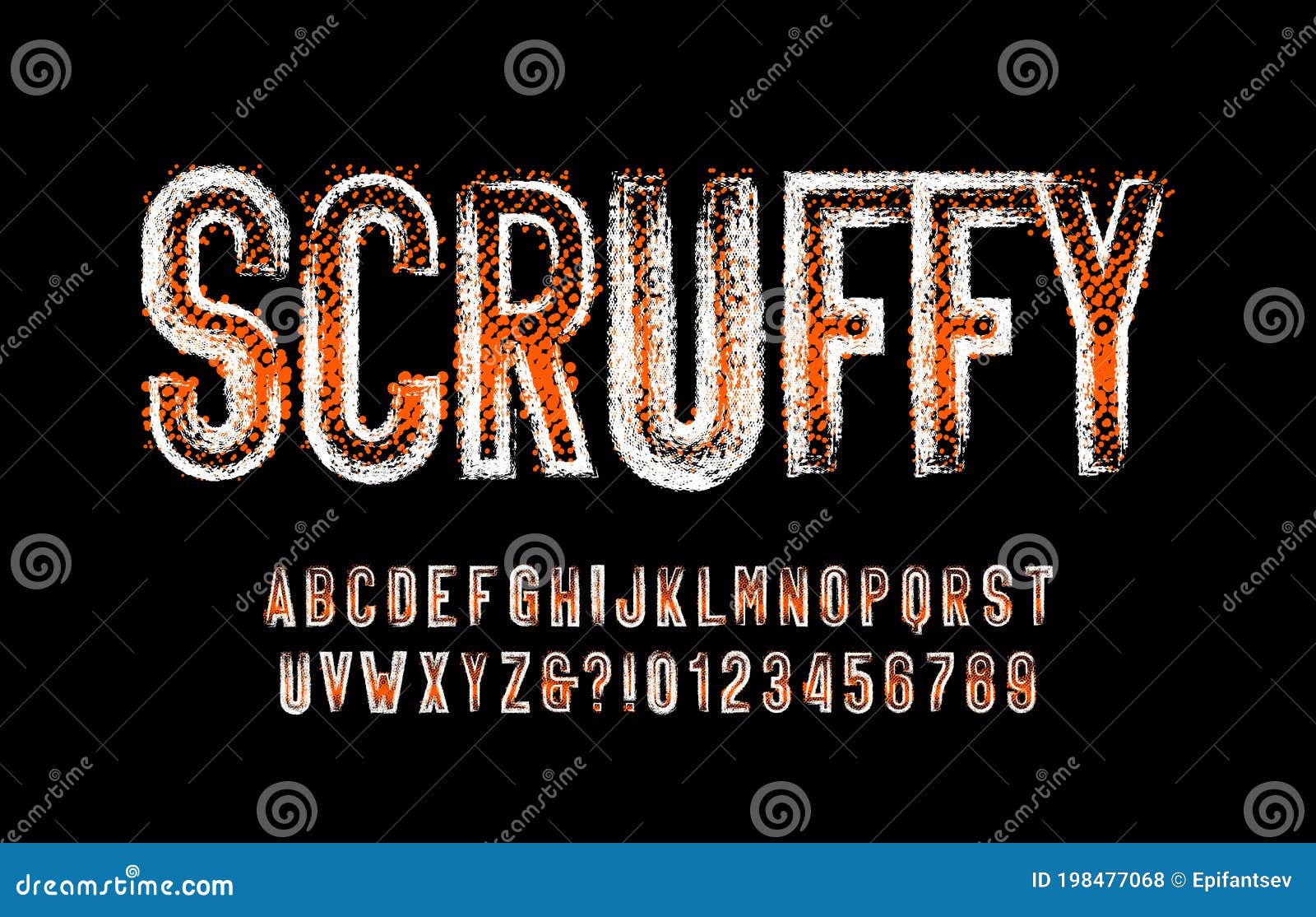 Messy Vintage Typeface. Retro Alphabet Font. Type Letters And Numbers ...