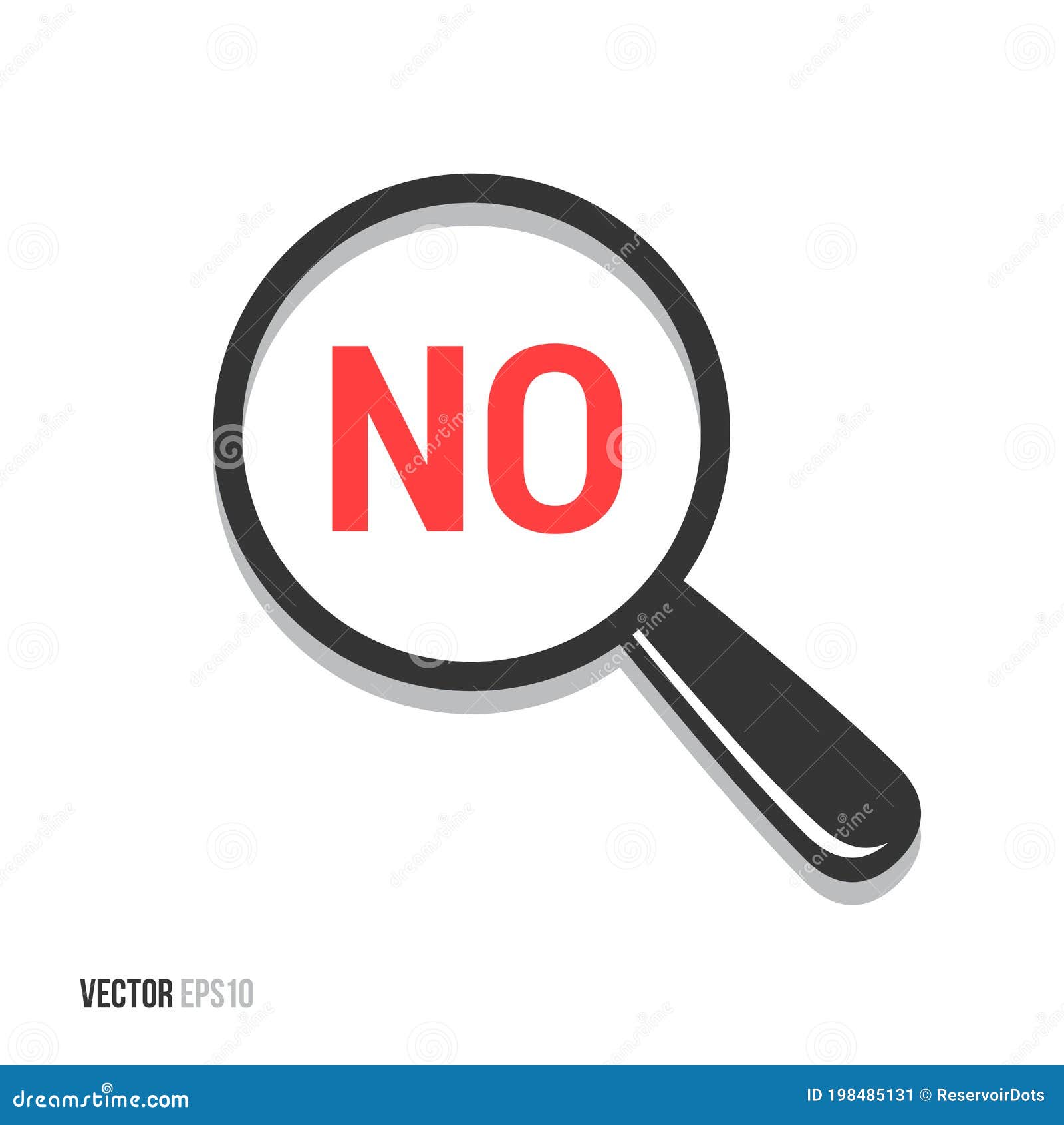No Magnifying Glass stock vector. Illustration of negativity - 198485131