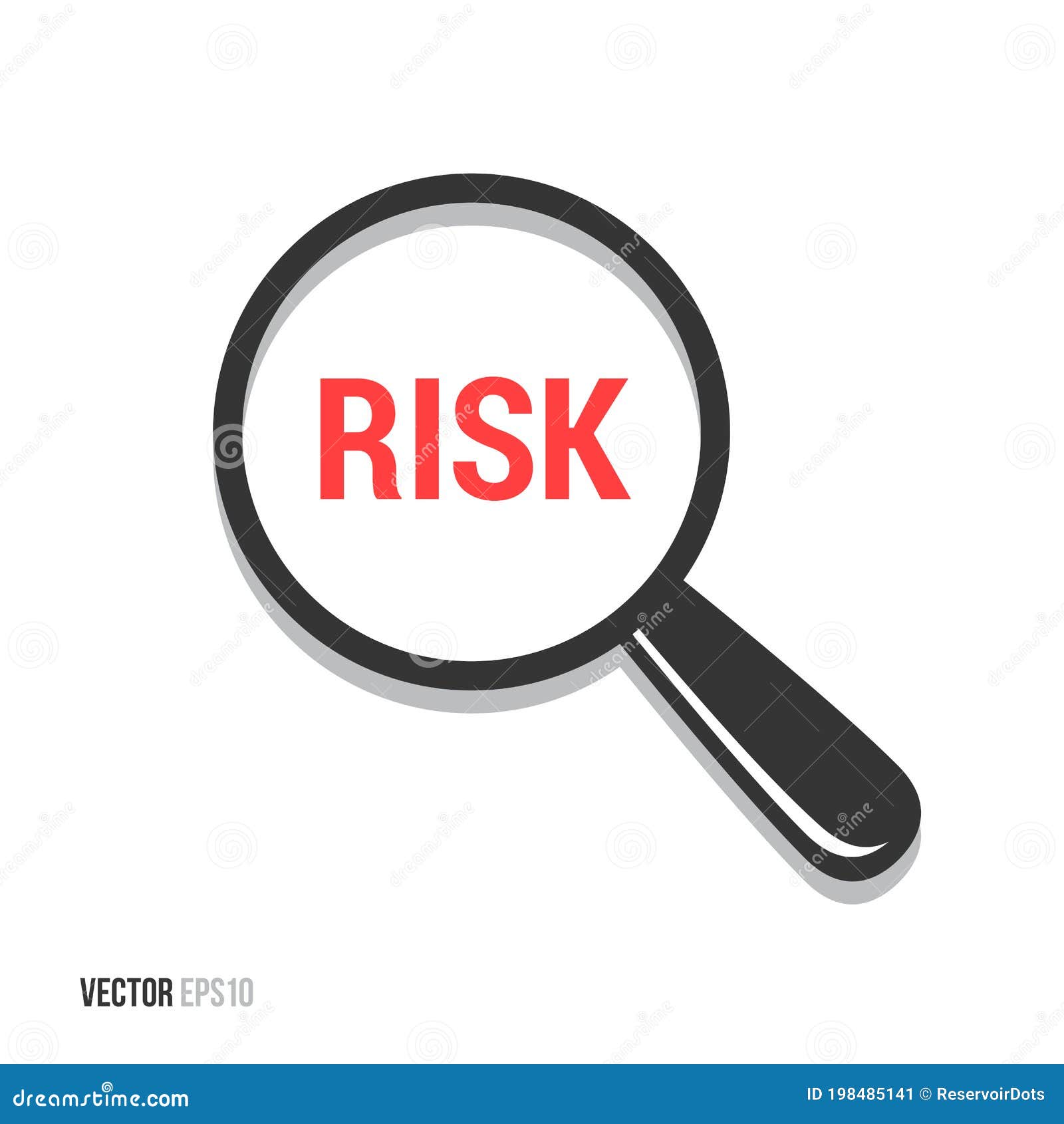 Risk Magnifying Glass stock vector. Illustration of management - 198485141