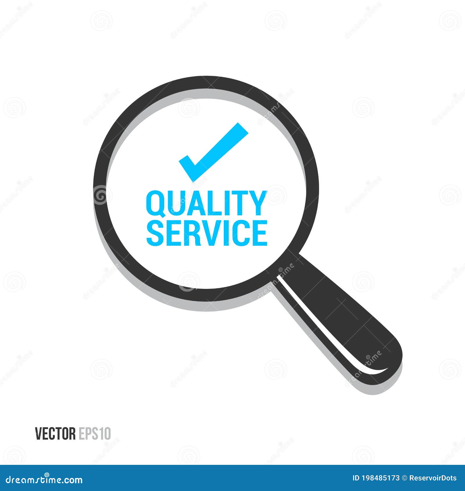 Quality Service Magnifying Glass Stock Vector - Illustration of concept ...