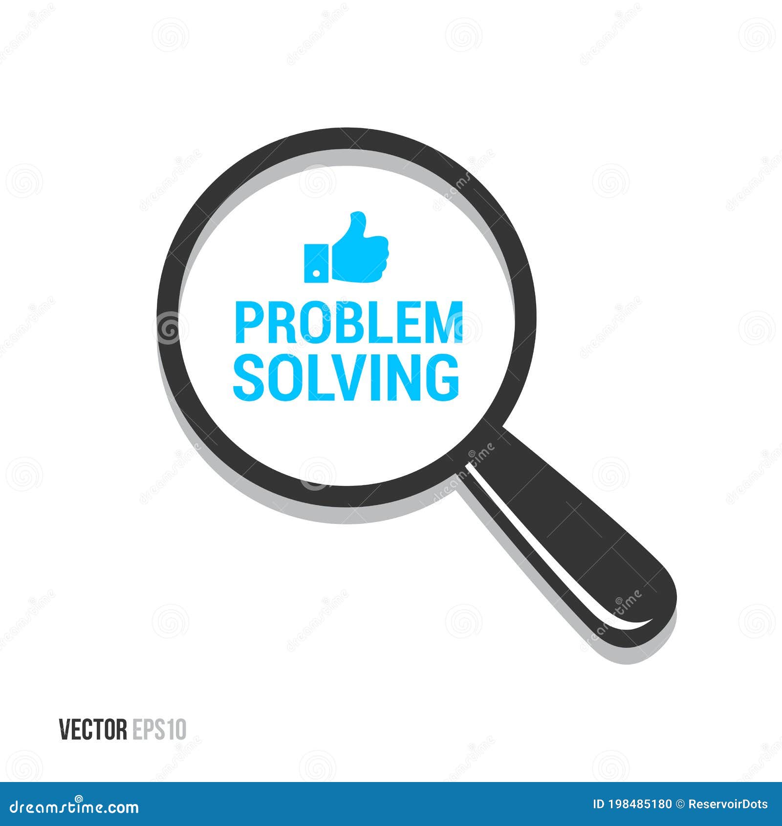 Problem Solving Magnifying Glass Stock Vector - Illustration of solved ...