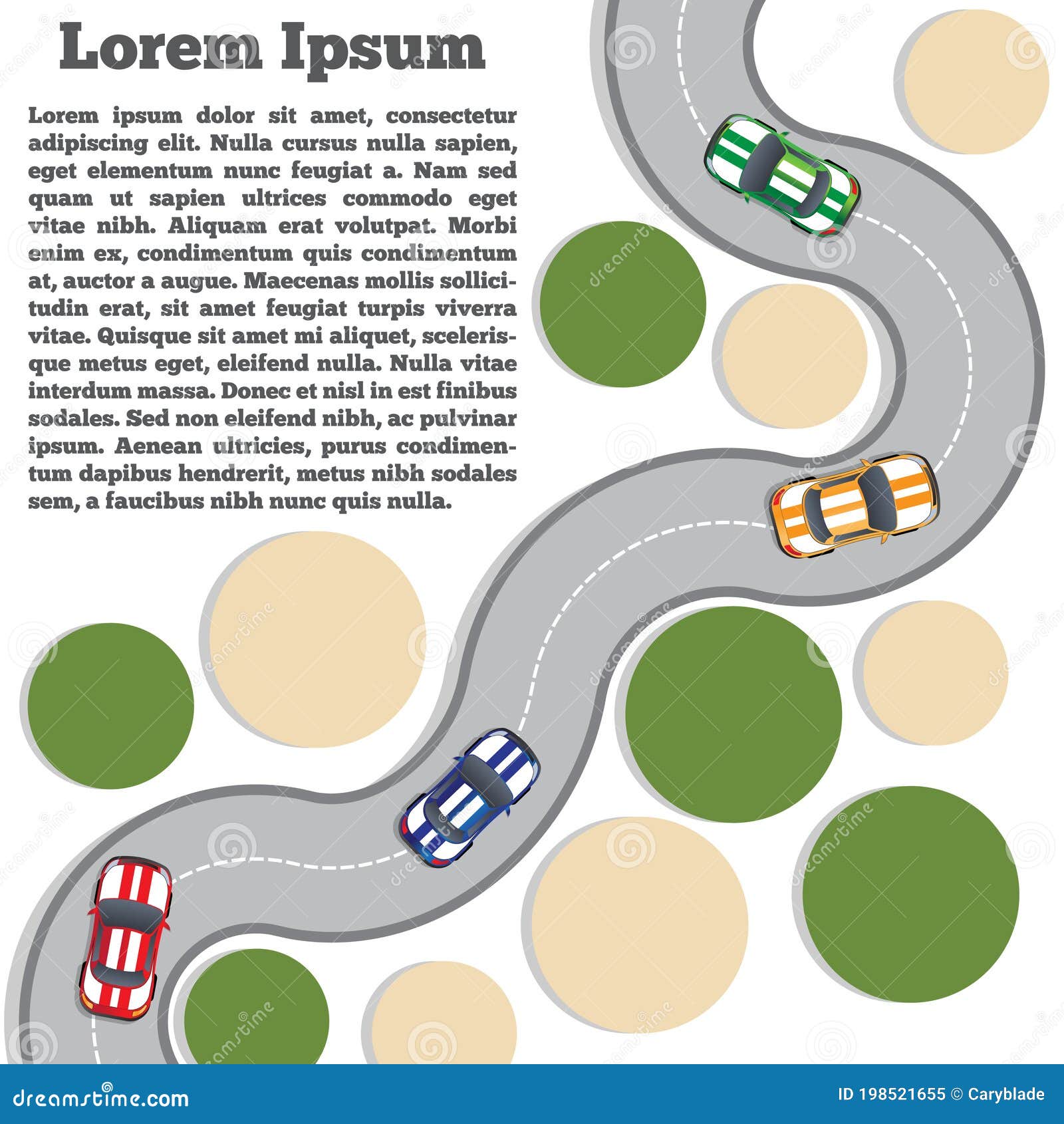 Road with Cars on a White Background. Stock Vector - Illustration of ...