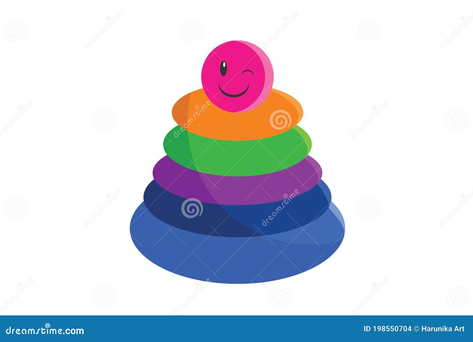 Circle Stacking Toy Illustration for Kids Stock Vector - Illustration ...