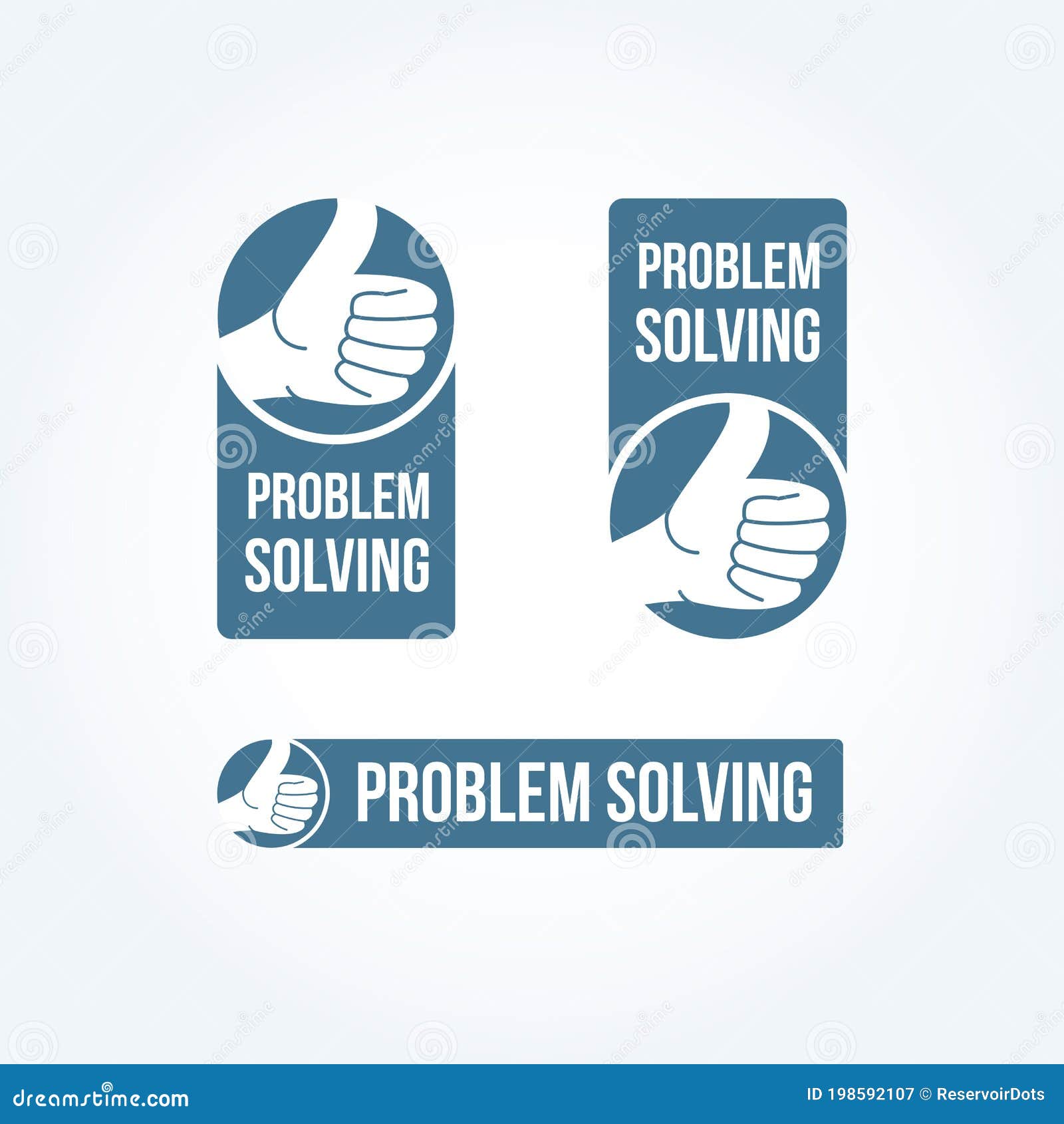Problem Solving Labels stock vector. Illustration of word - 198592107