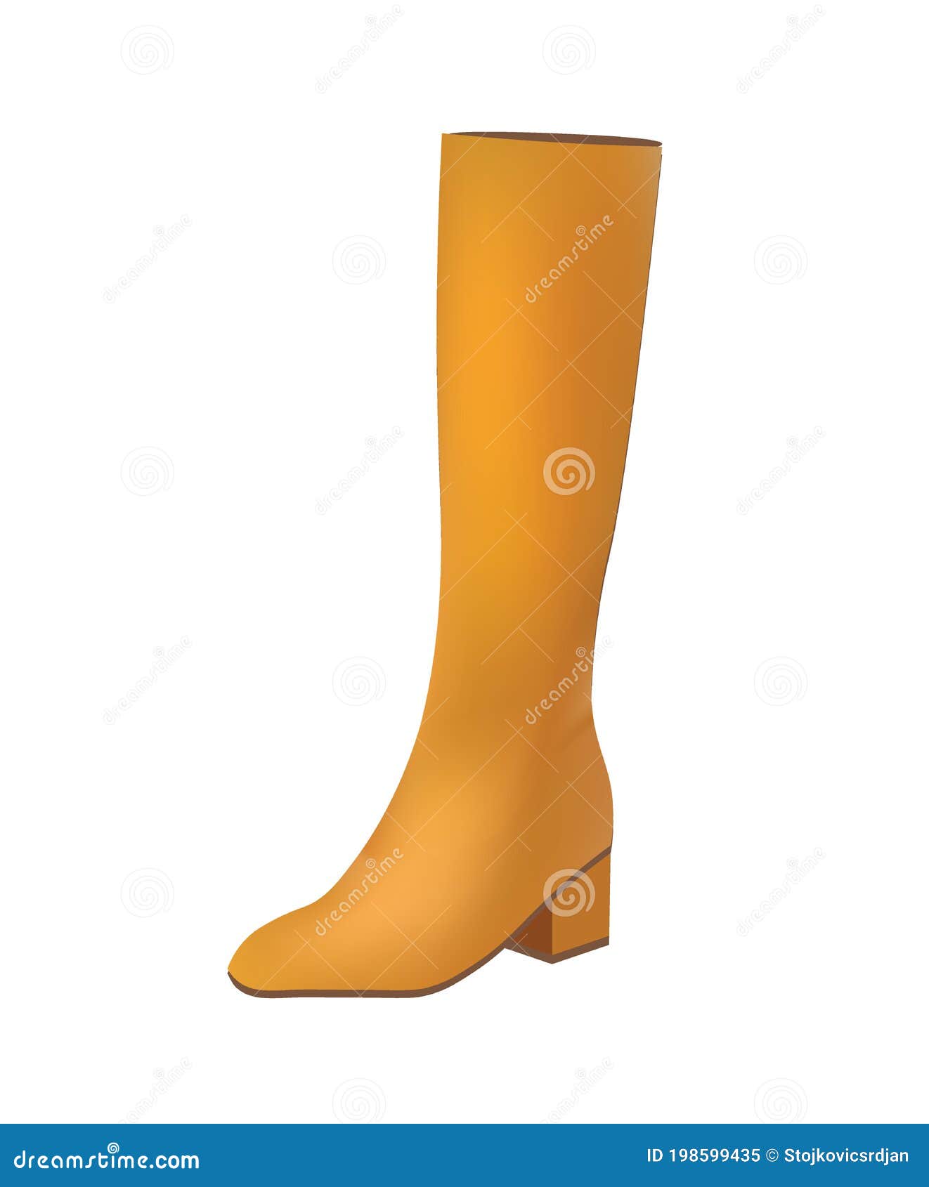 Brown women long boot stock vector. Illustration of leather - 198599435