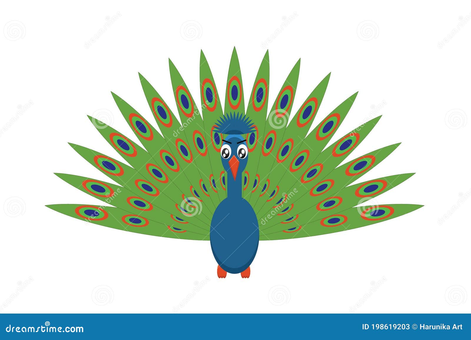 A Very Beautiful Blue Peacock Stock Vector - Illustration of collection ...