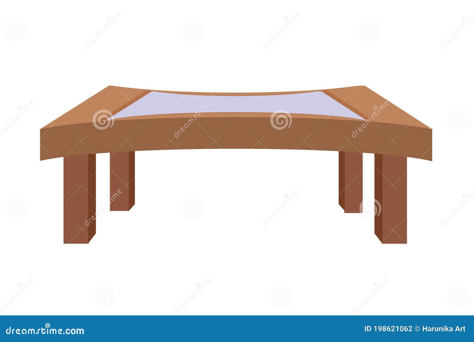 Brown Wooden Table with a Simple Model Stock Vector - Illustration of ...