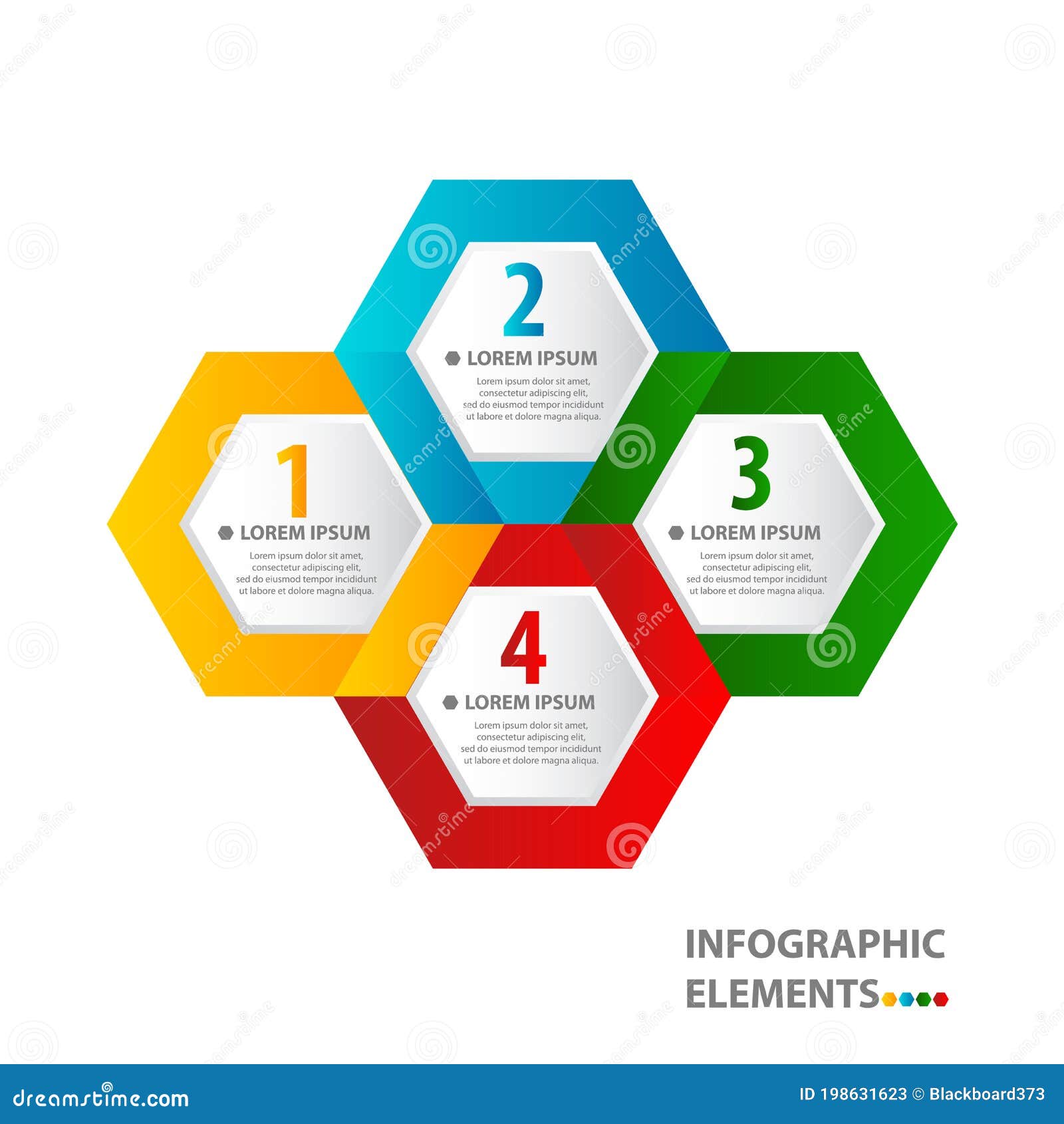 Modern and Creative Business Infographic Template with 4 Elements and ...