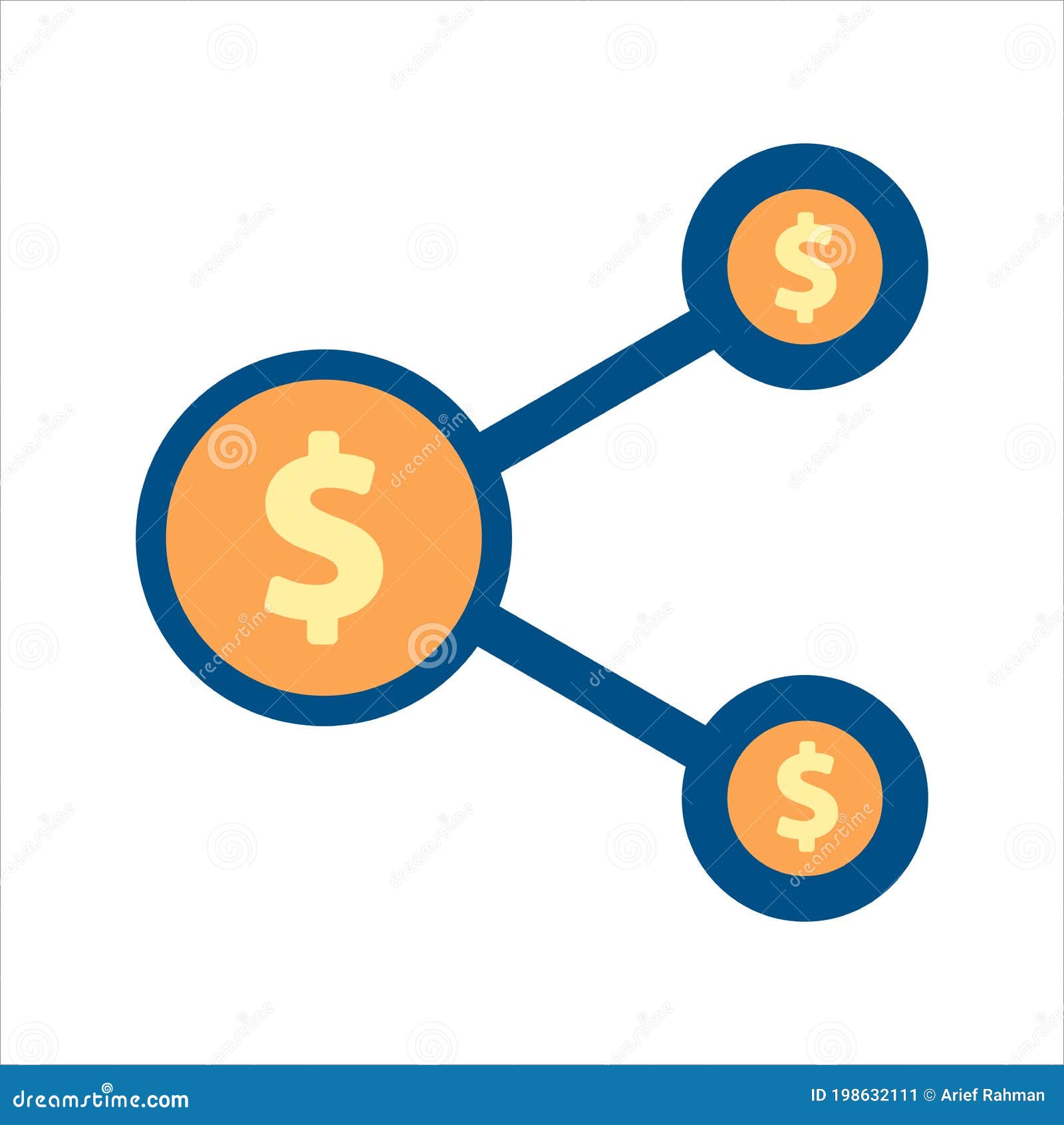 Connection Dot Icon Vector. Connection Dot with Money Icon .flat Design ...