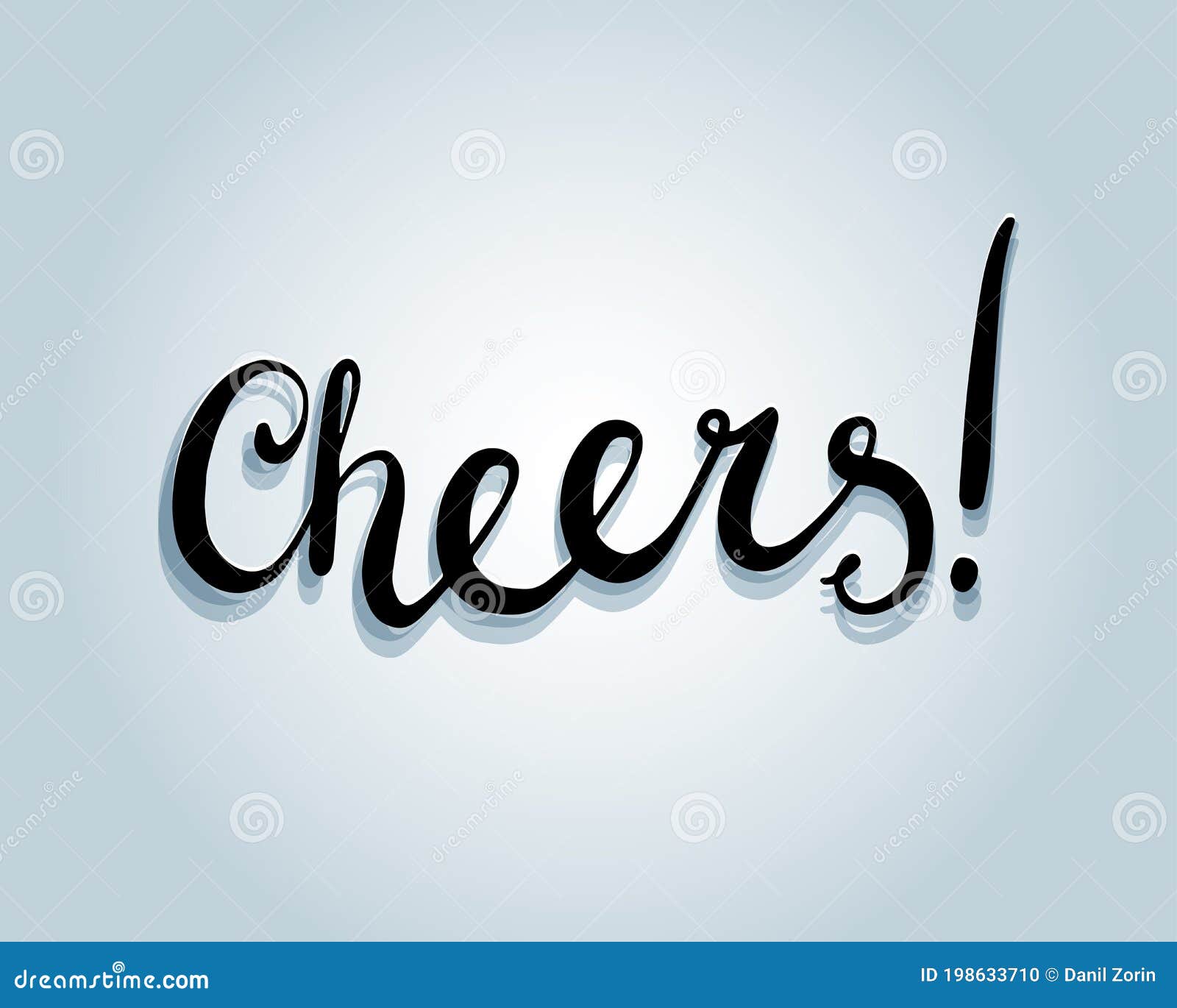 Cheers! Hand Written Elegant Phrase for Your Design. Custom Hand ...