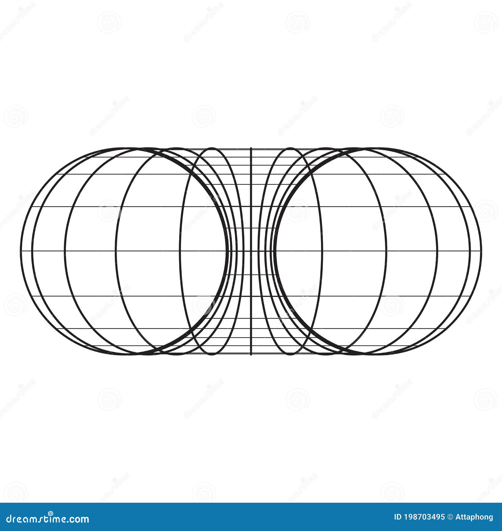 Torus Topology Circle Geometry Mathematics On White Background Cartoon ...