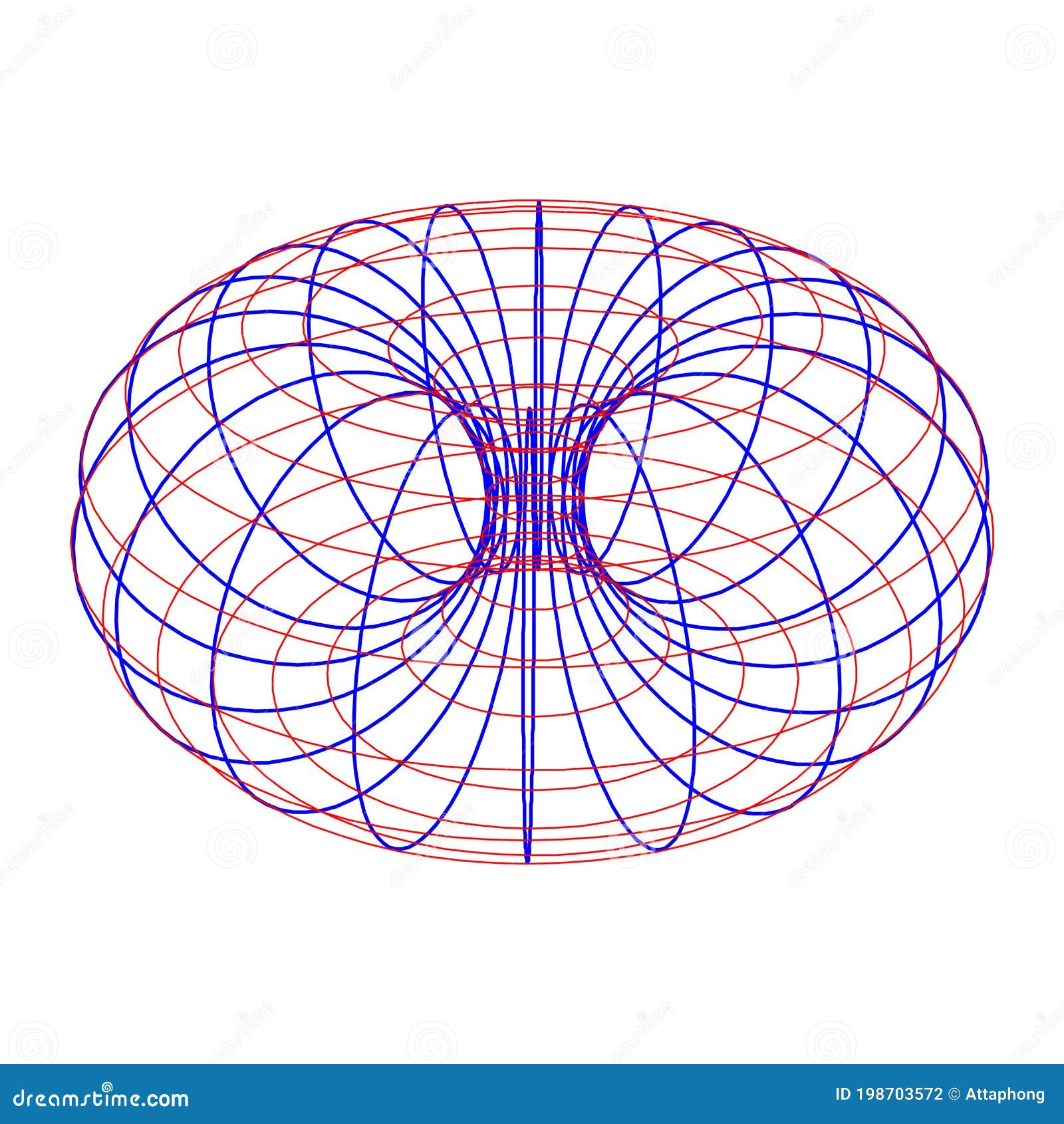 Torus Topology Circle Geometry Mathematics on White Background Stock ...