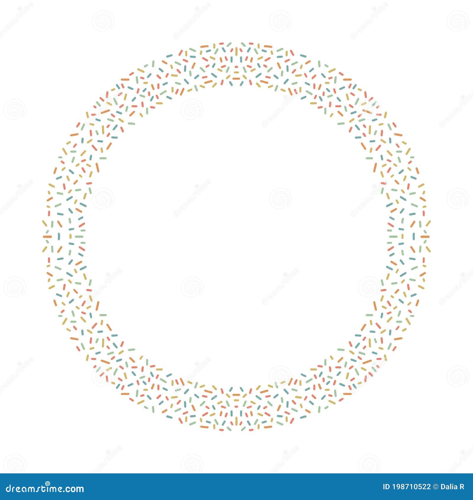 Elegant Round Frame of Colored Dashes. Stock Vector - Illustration of ...