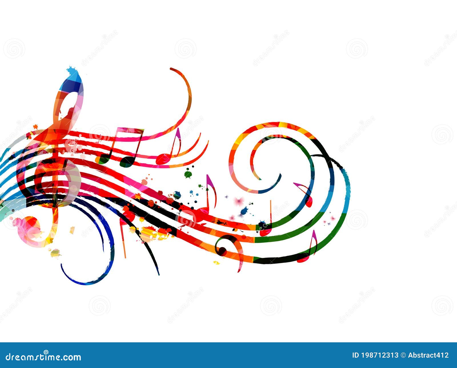 Colorful Music Promotional Poster with Music Notes Isolated Vector ...