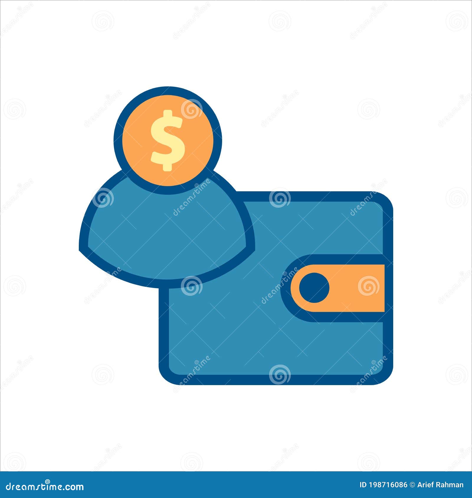 Wallet Icon Vector. Wallet with Money and User Icon .flat Design Style ...