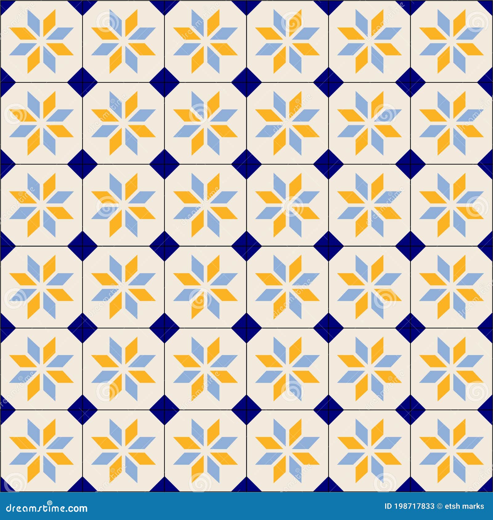 Traditional Palestinian Floor Tiles Seamless Pattern. Stock Vector ...