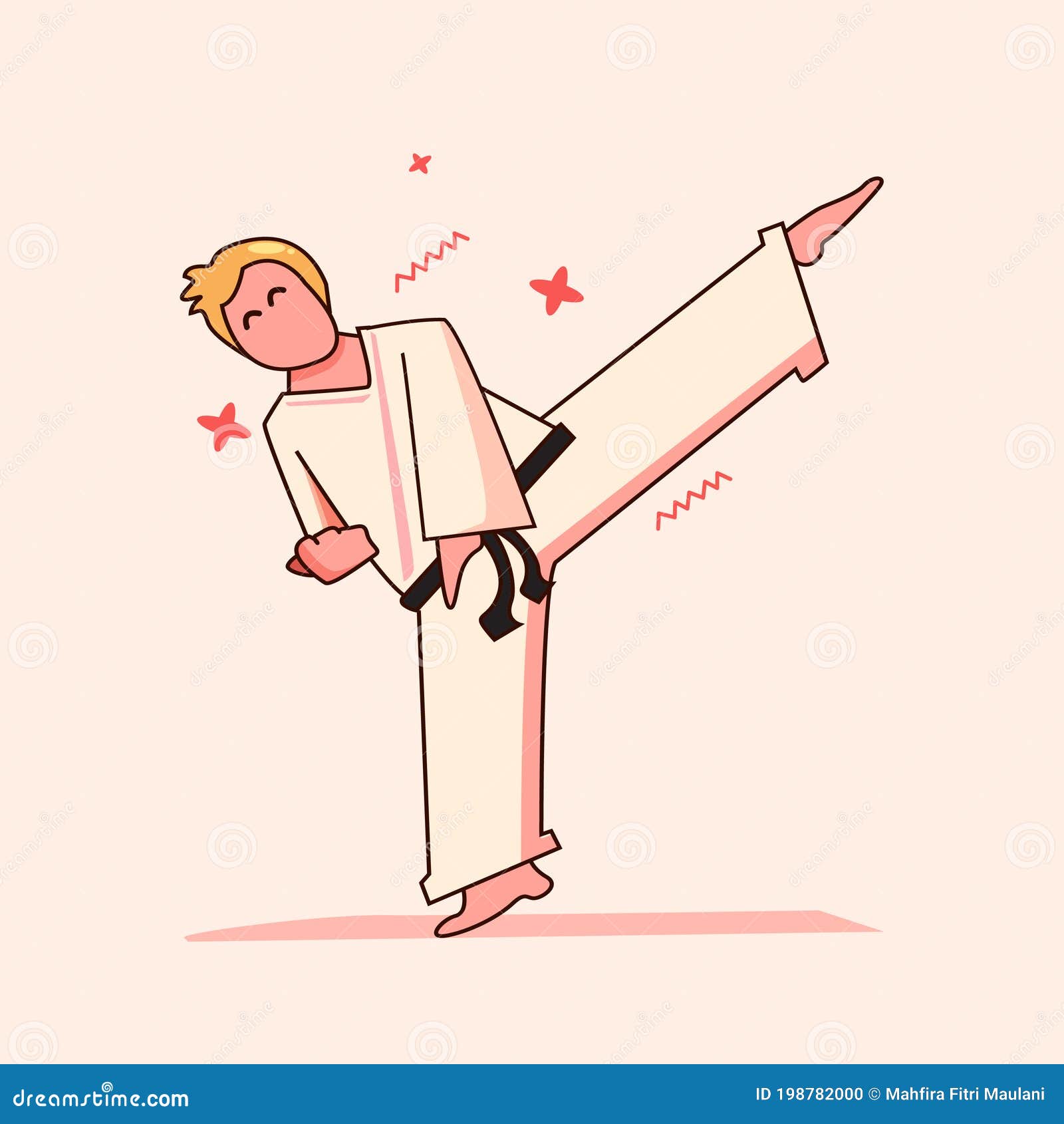 Basic Kick Movement in Martial Art Stock Vector - Illustration of ...