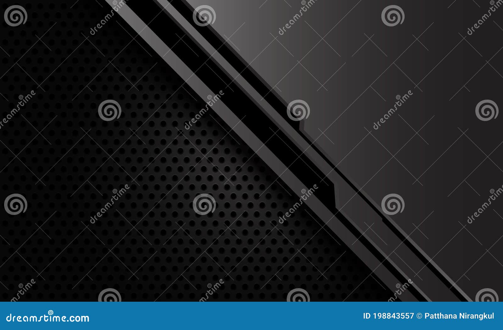 Abstract Grey Metallic Black Line Cyber on Dark Circle Mesh Pattern ...