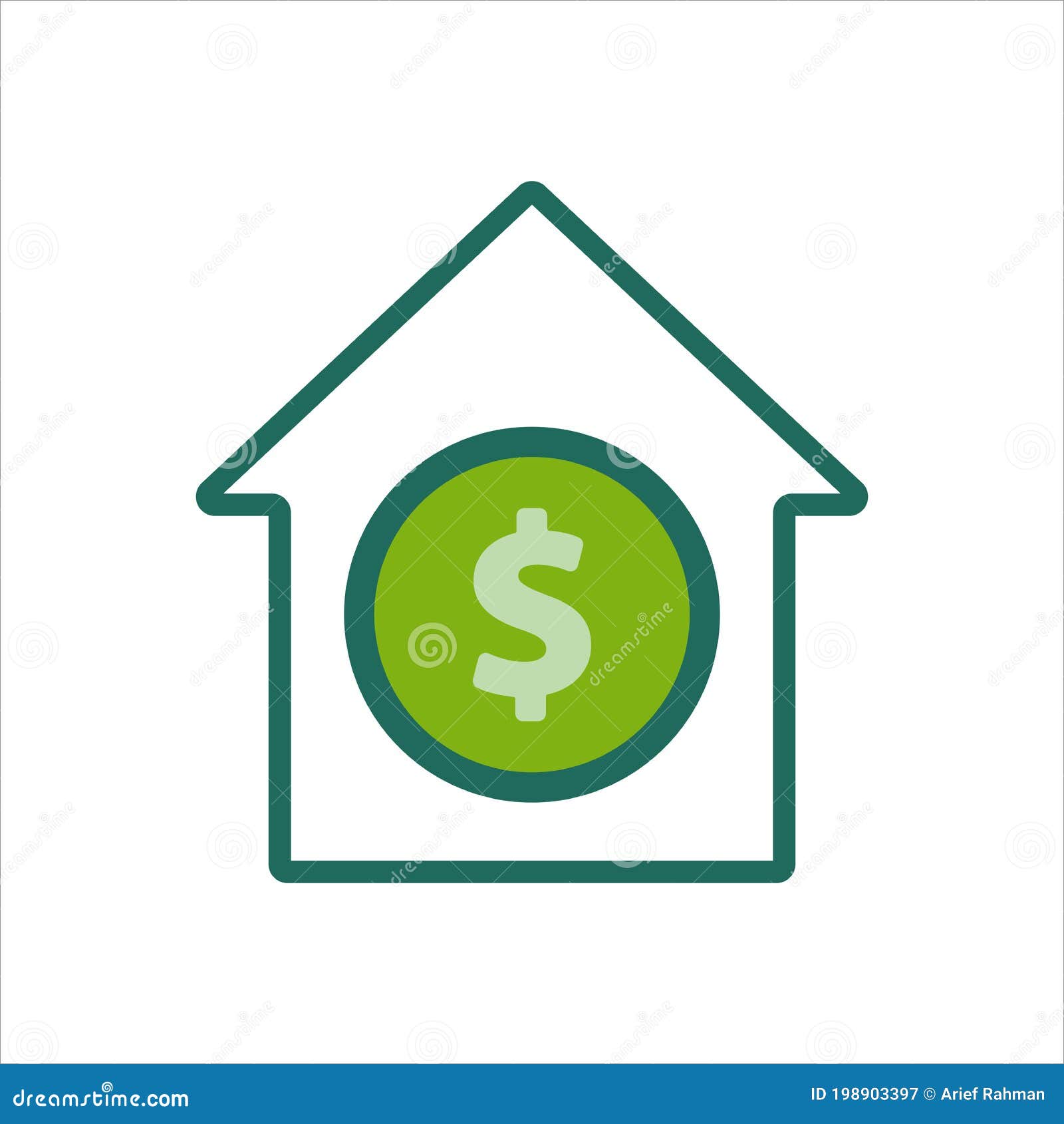 Home Icon. Home Icon with Money . Home Icon Concept for Mobile and Web ...
