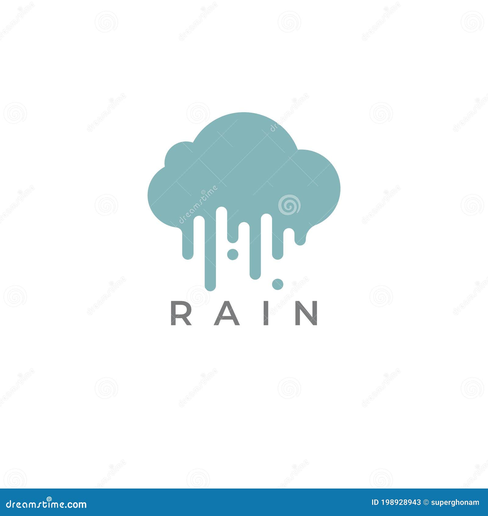 Rain Logo Design Illustration Symbol Vector Template Stock Vector ...