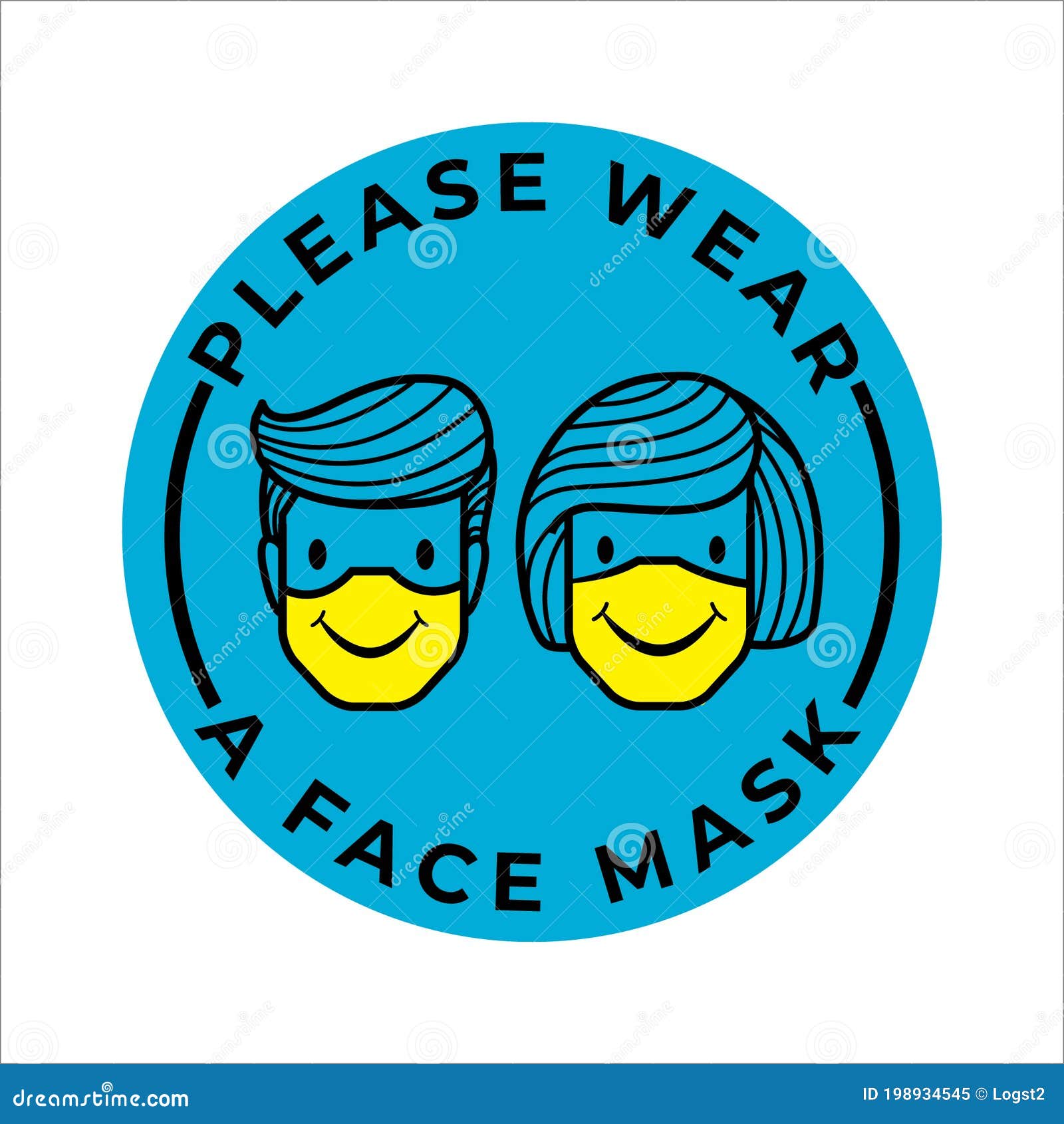 `Please Wear a Face` Mask Sign. Face Mask Logo. Face Mask Icon Stock ...