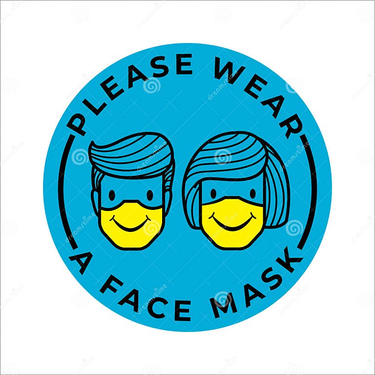 `Please Wear a Face` Mask Sign. Face Mask Logo. Face Mask Icon Stock ...