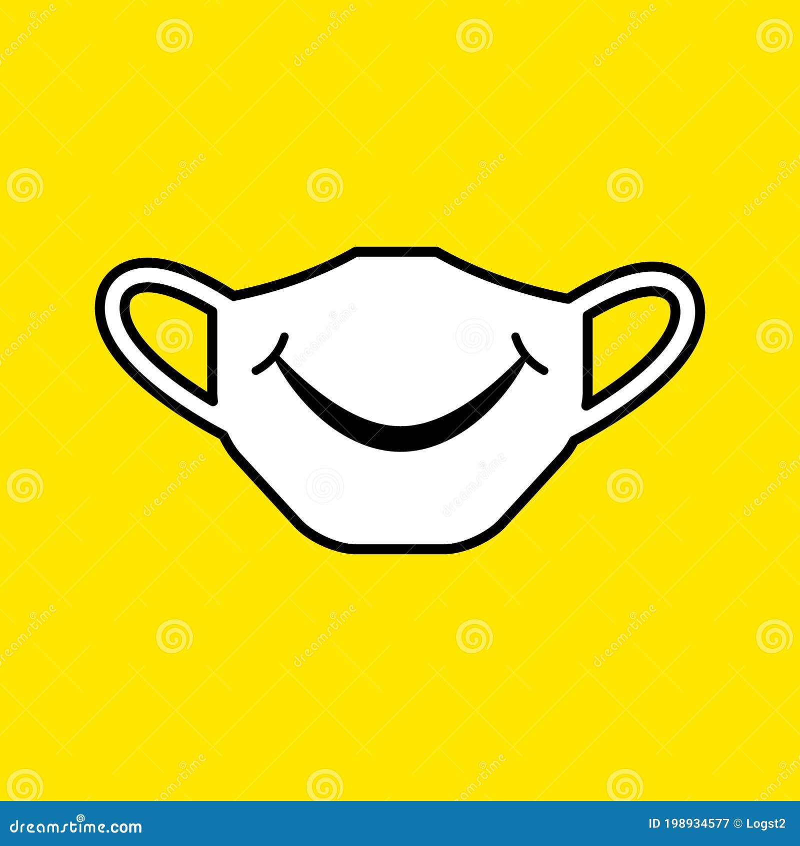 Face Mask Smiley. Face Mask Vector Logo. Face Mask Emblem Stock Vector ...