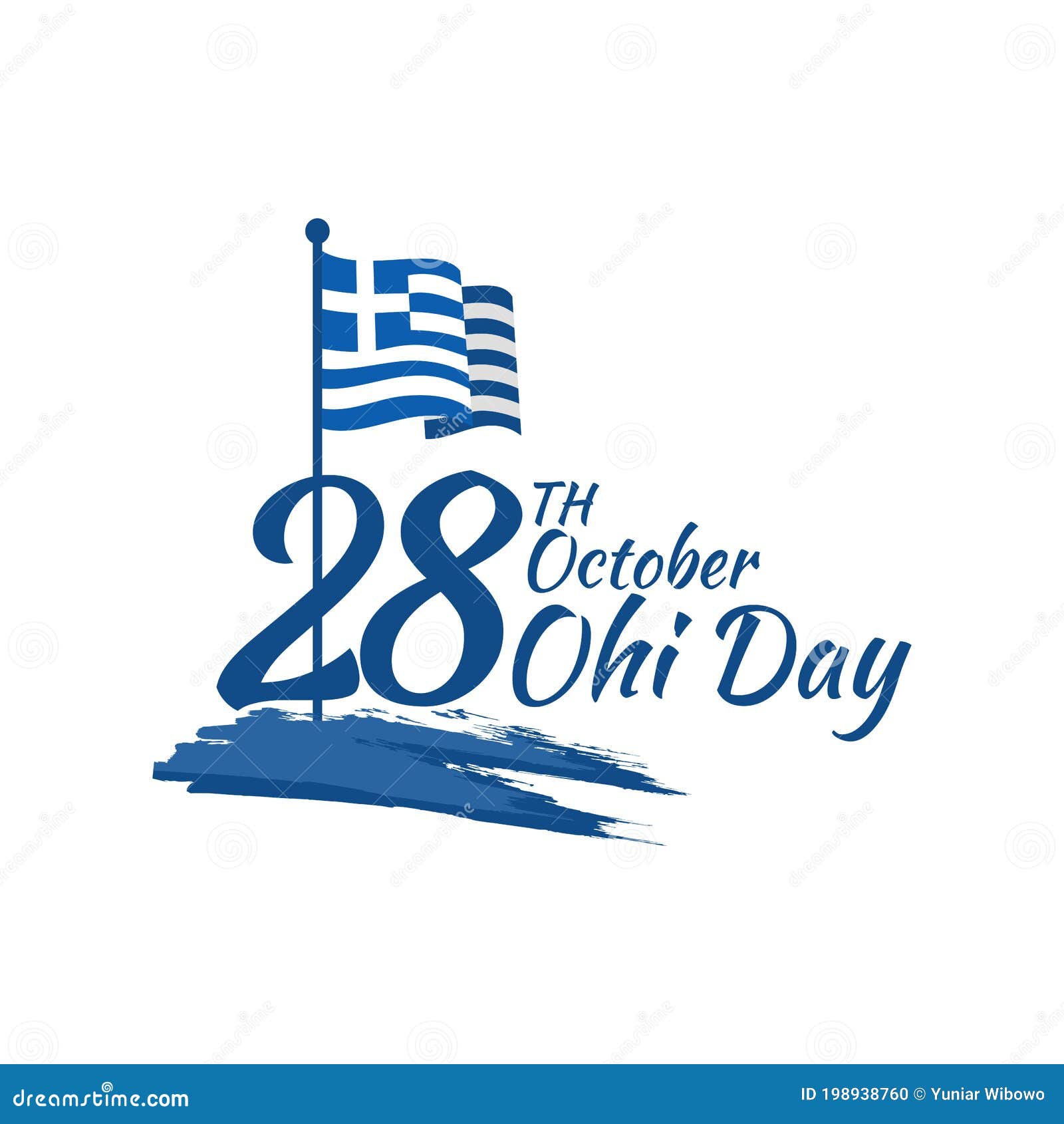 October 28, Happy Ohi Day stock vector. Illustration of country - 198938760