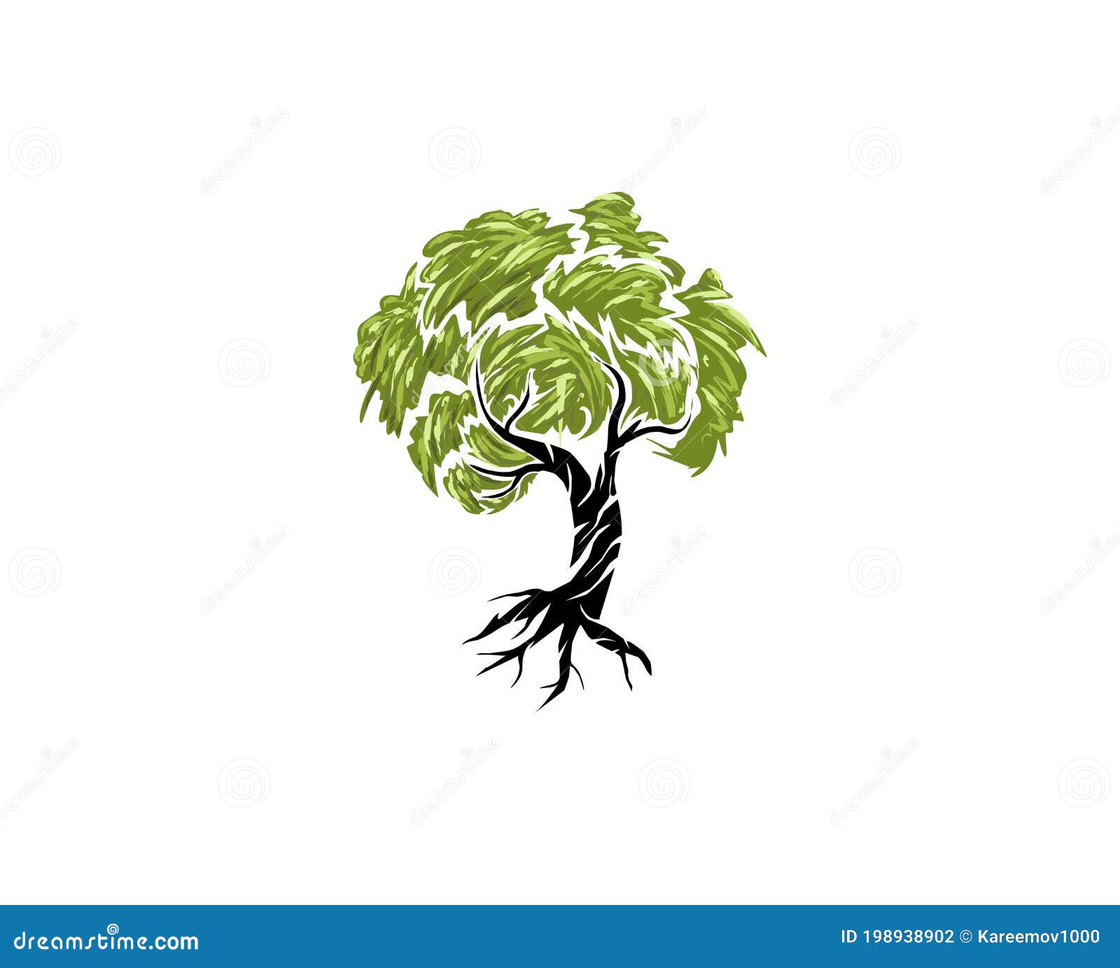 Abstract Hand Drawn Tree Logo Design Elements Stock Vector ...