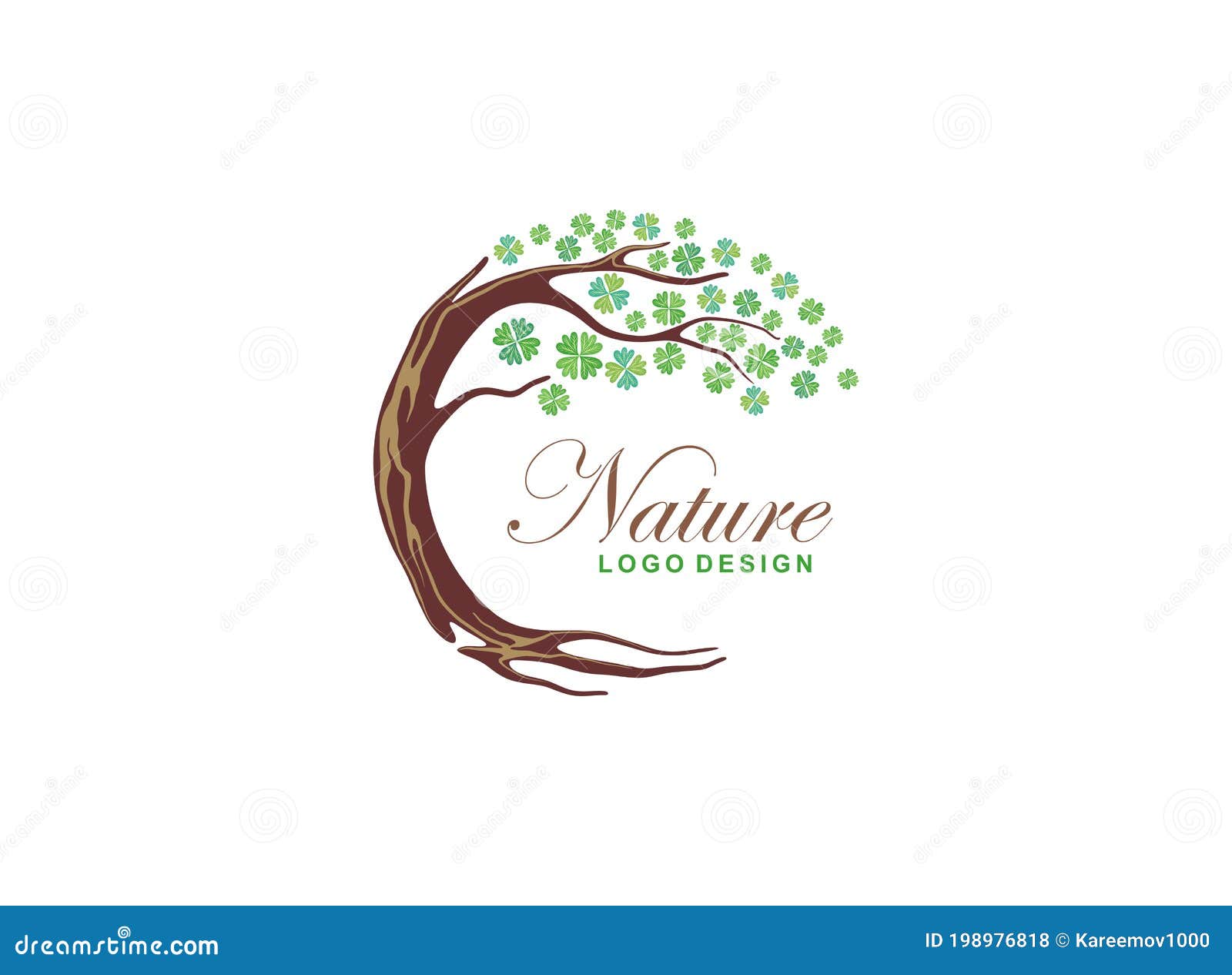 Beautiful Decorative Tree Logo Design Elements Stock Vector ...
