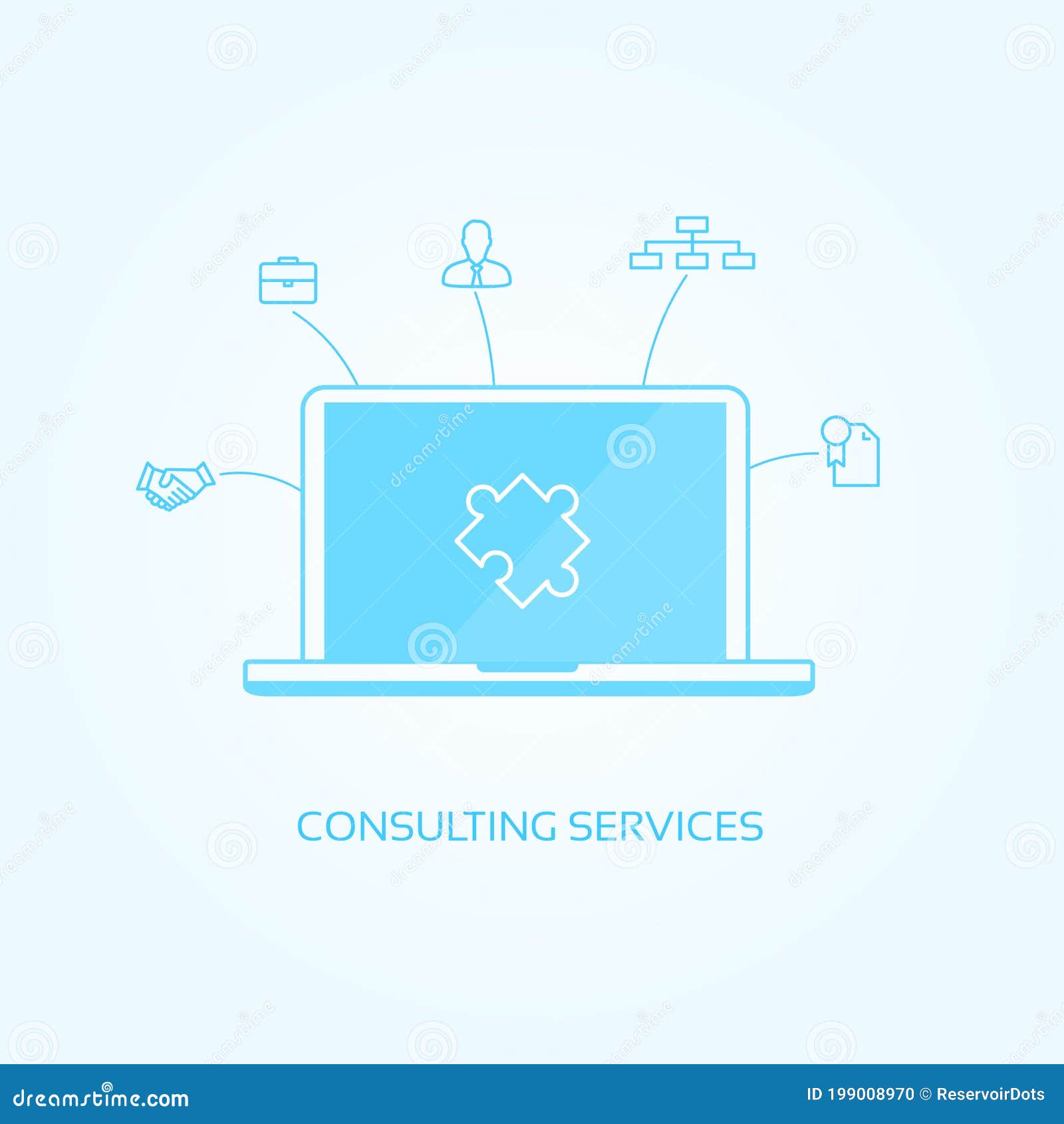 Consulting Services Icons stock vector. Illustration of manager - 199008970