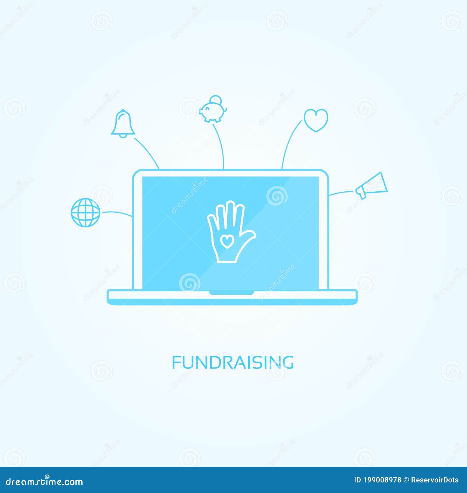 Fundraising Icons Vector stock vector. Illustration of heart - 199008978