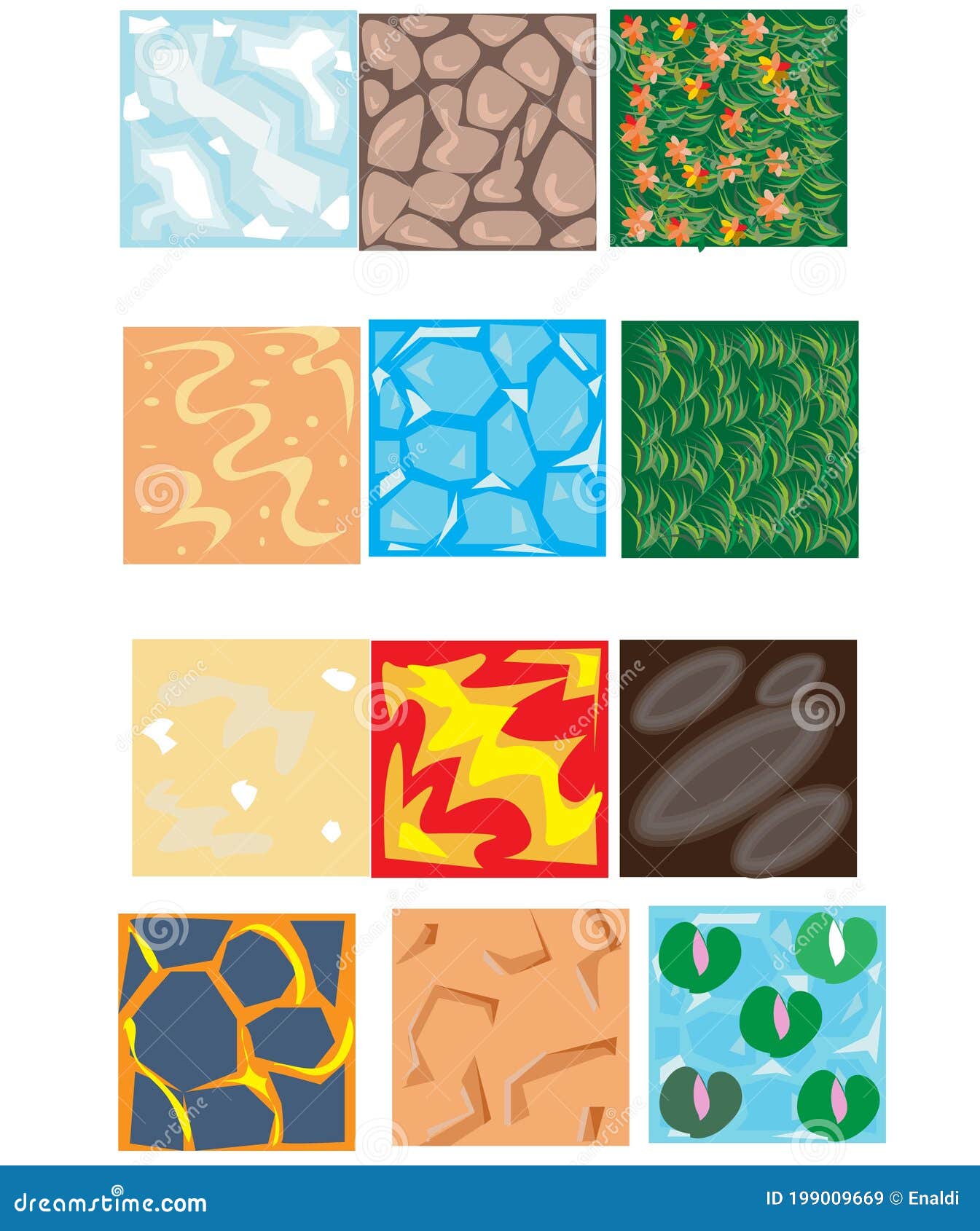 Set Of Terrain Surface Texture Tiles Cartoon Vector | CartoonDealer.com ...
