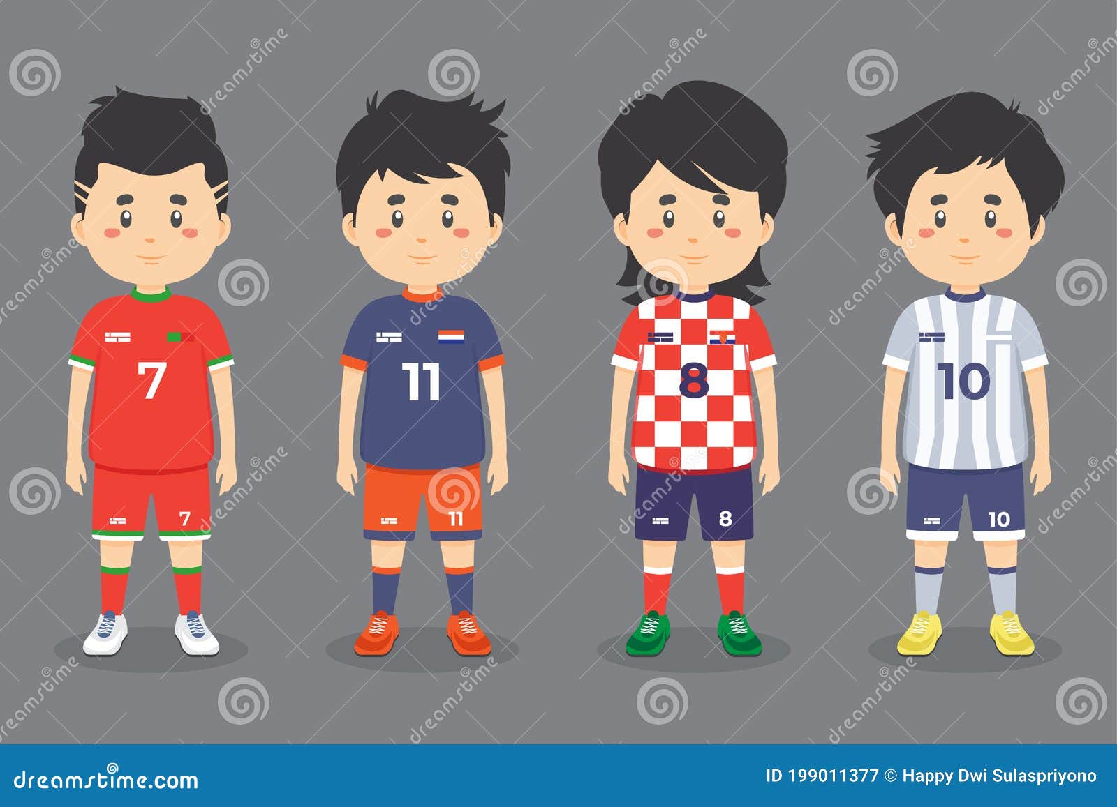 Stock Vector Soccer Character Set Stock Vector - Illustration of head ...